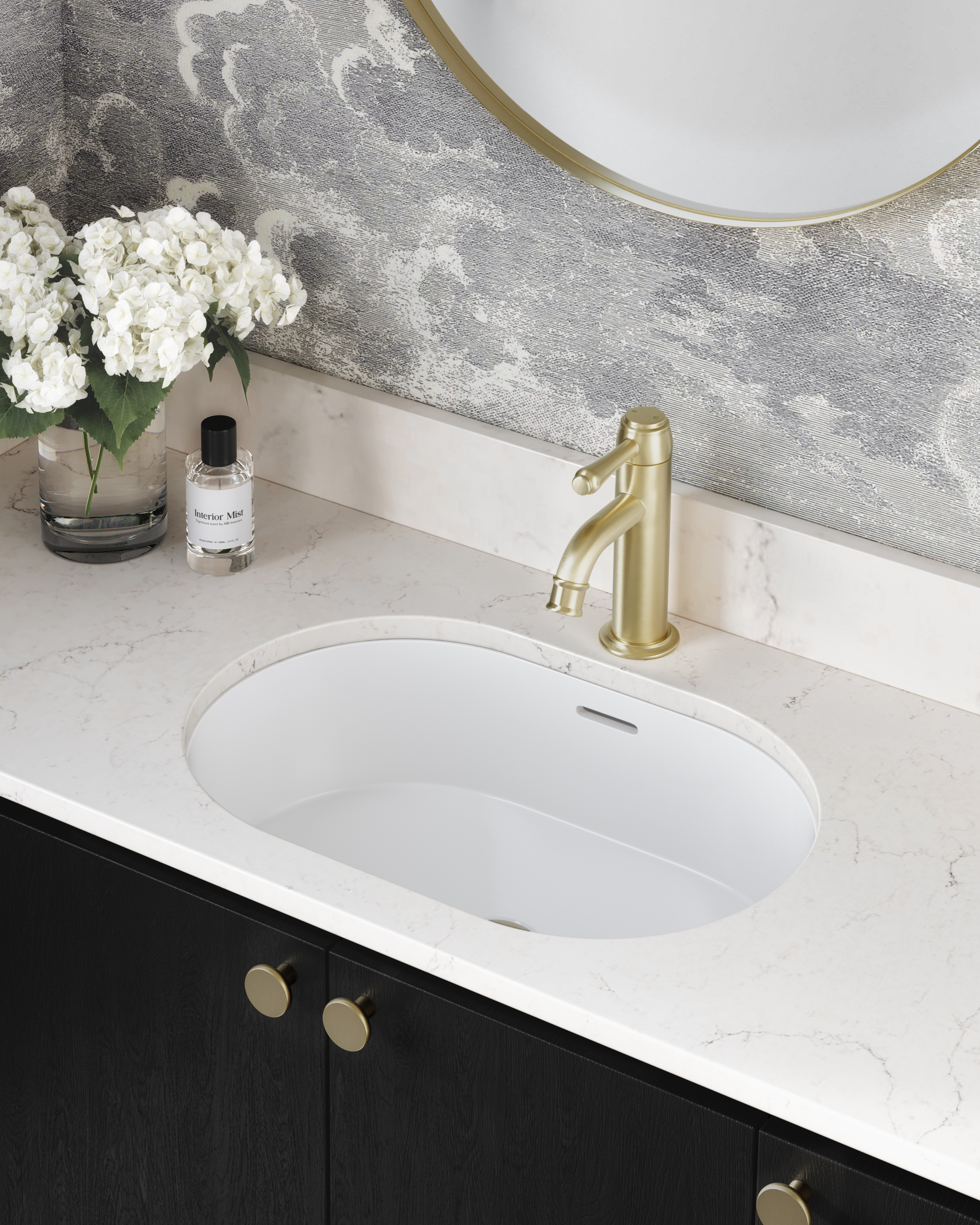 Zuri Undercounter Pill Basin 520mm (Deep) - Gloss White- Gloss White ...
