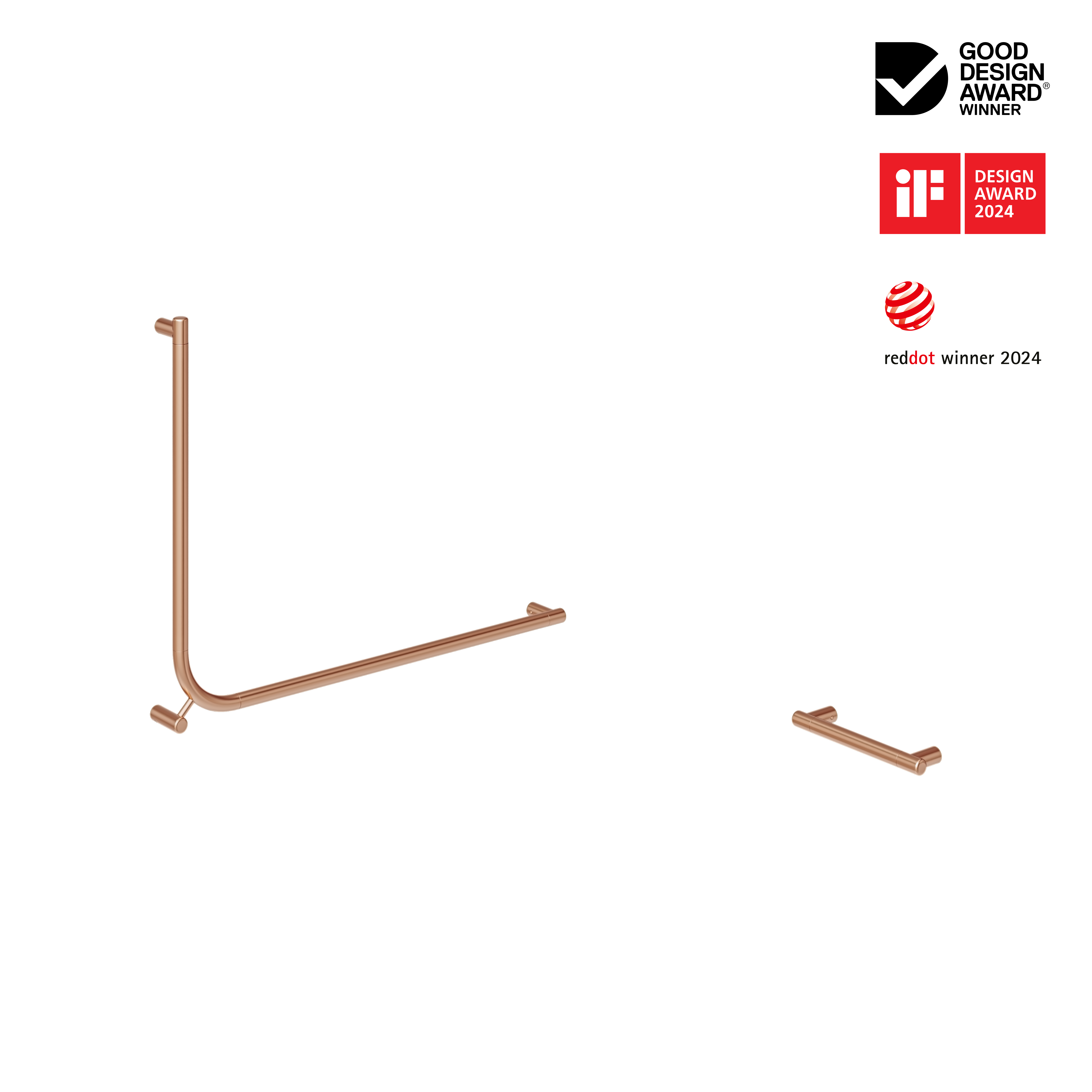 Aliro Ambulant 90° Grab Rail - Brushed Copper | ABI Interiors