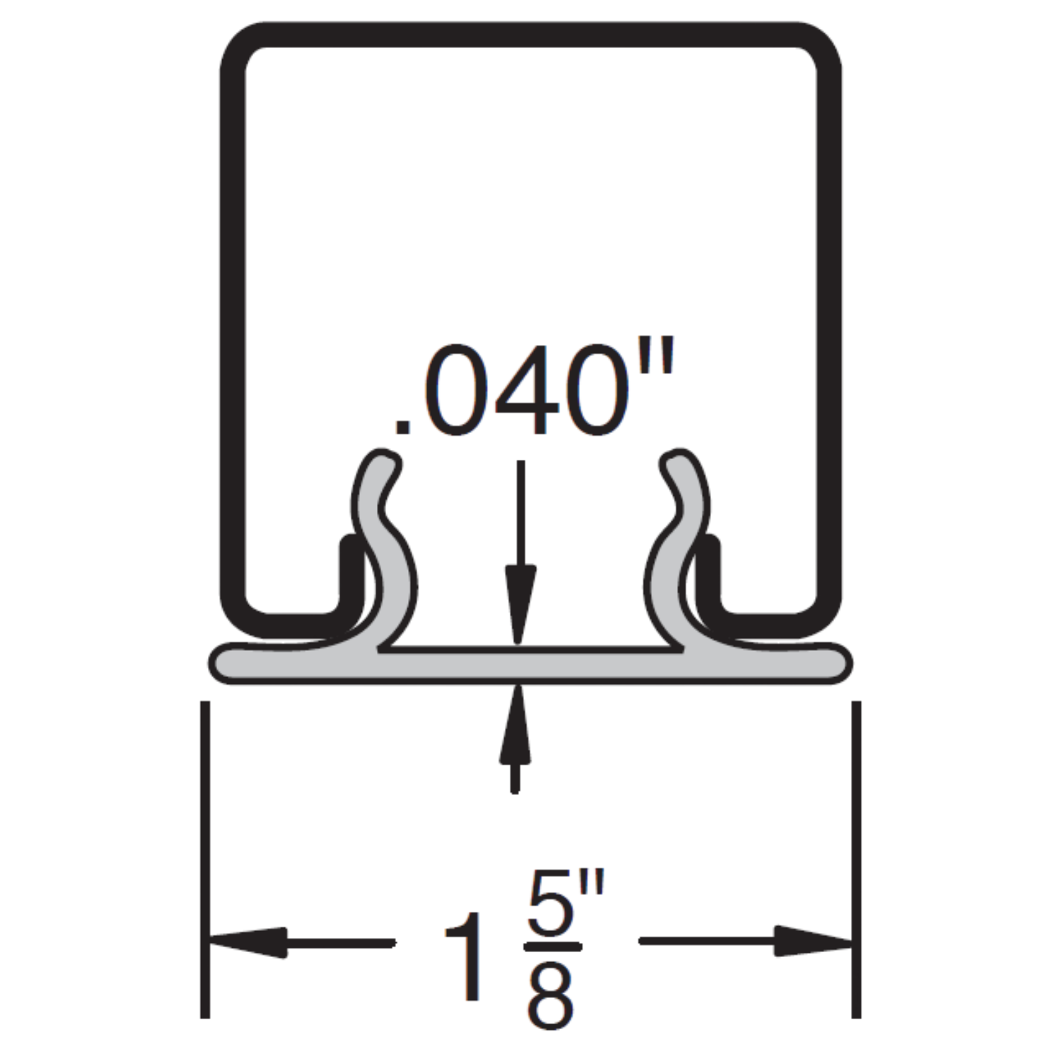 1-5/8 X 1-5/8 X 10' Steel Raceway Closure Strip for All 1-5/8" Strut ...