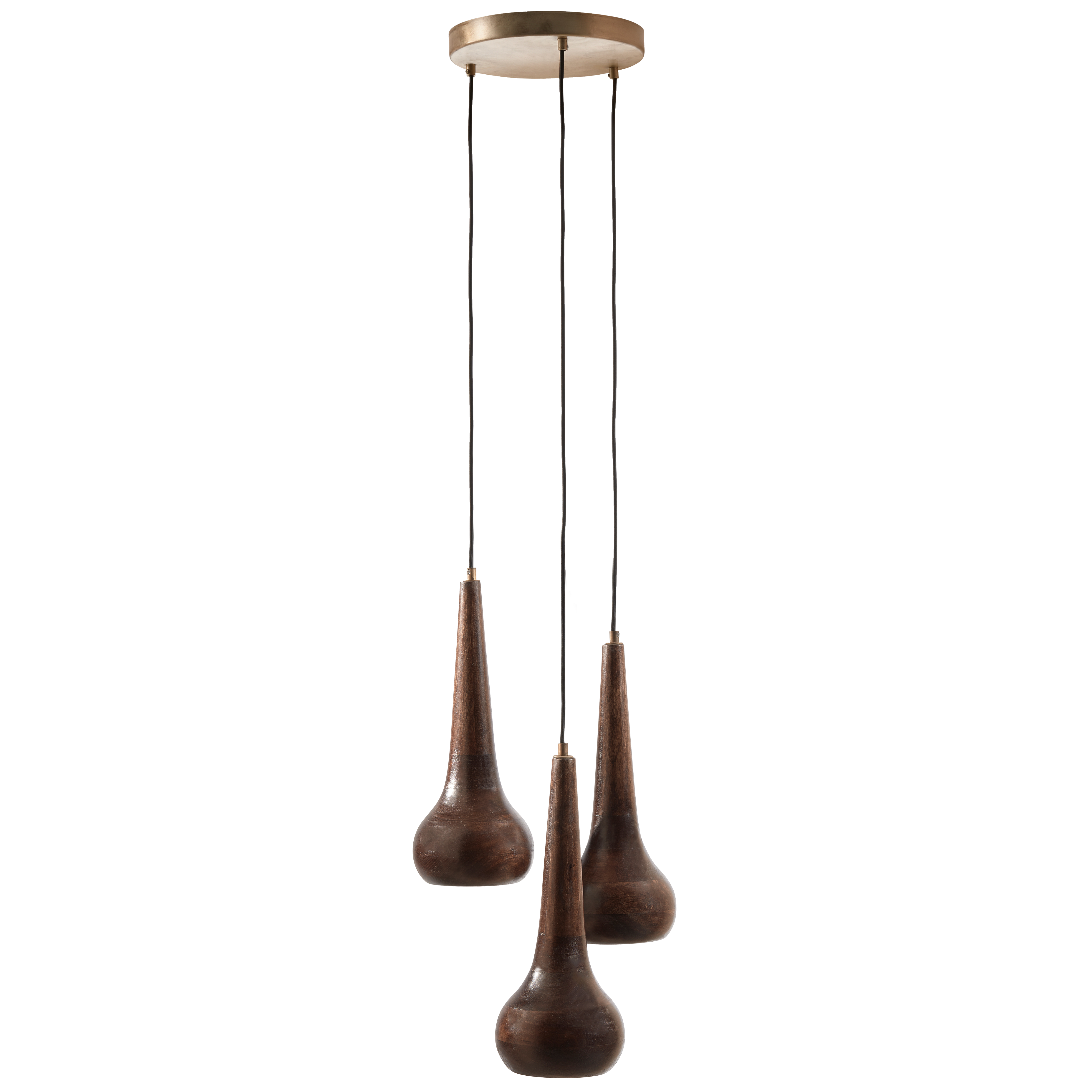 De Eekhoorn | SET OF 3 - TUMBLE HANGING LAMPS WOOD WALNUT