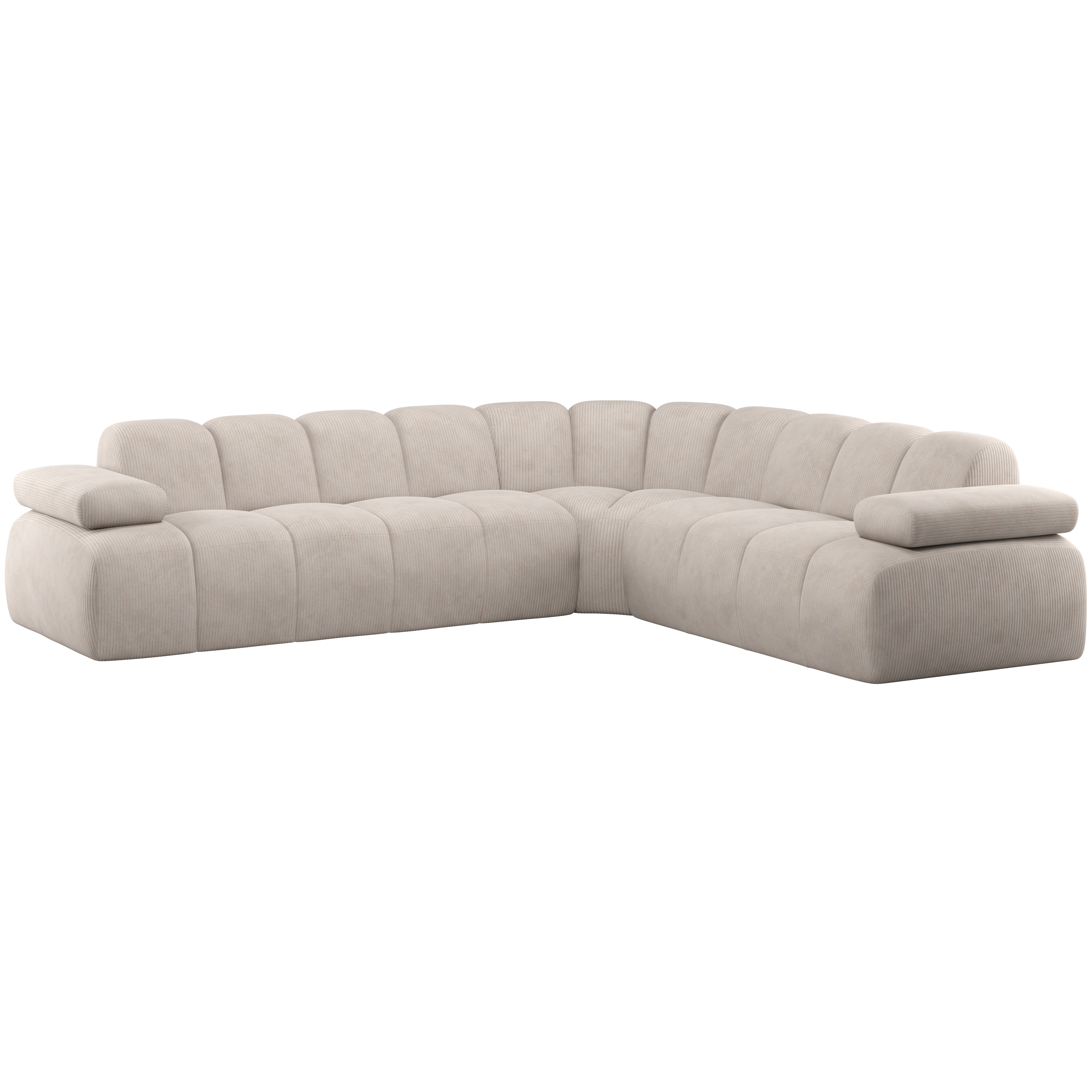 De Eekhoorn | MOJO CORNER SOFA RIGHT WOVEN RIB FABRIC ECRU