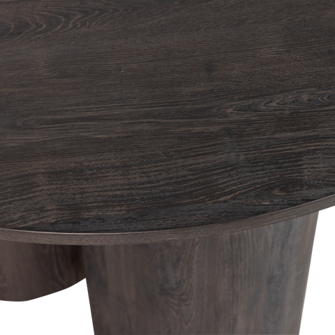 De Eekhoorn | OONA DINING TABLE ROUND WITH 3-LEG MDF DARK BROWN Ø120CM