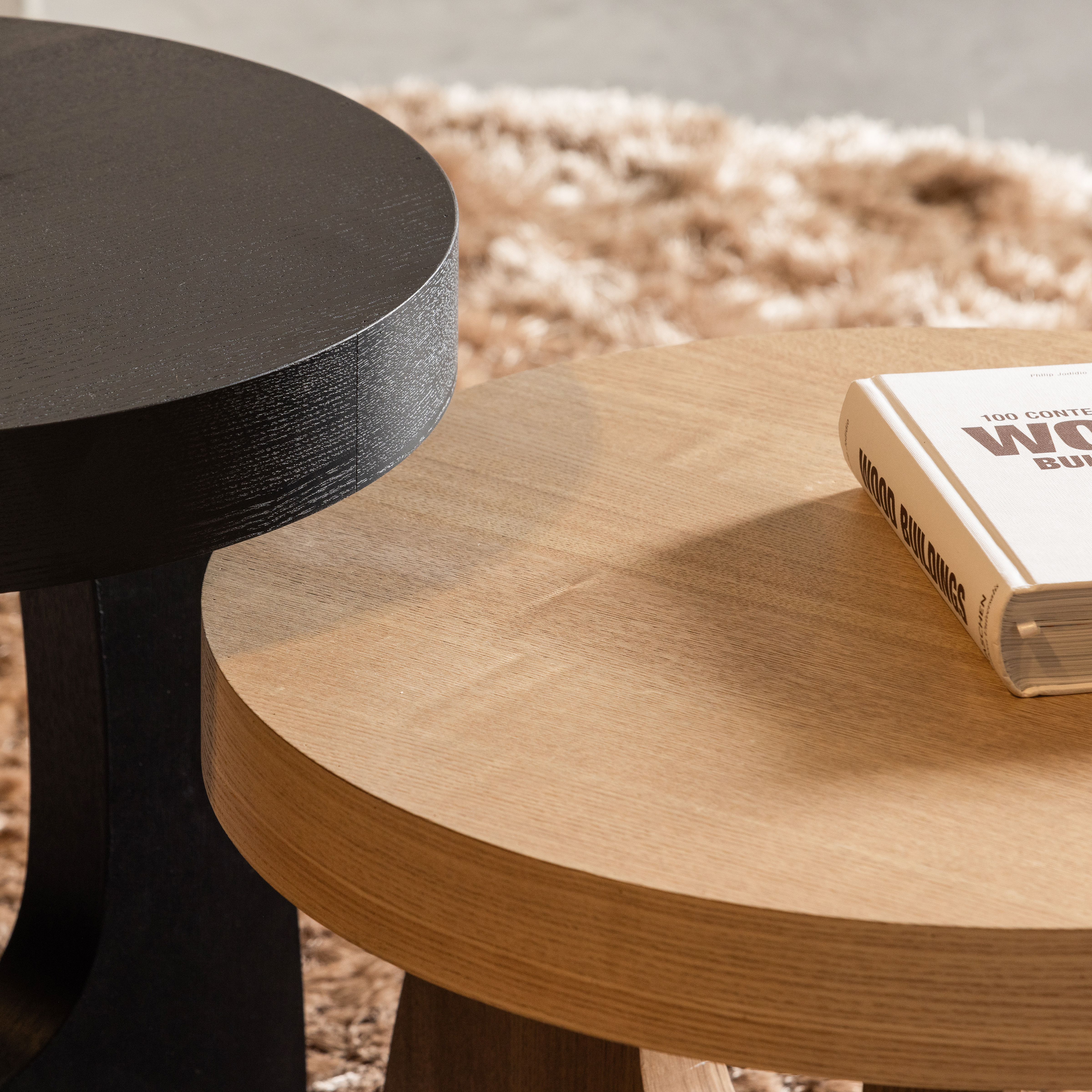 De Eekhoorn | TALA SIDE TABLE MDF VENEER BLACK 45xØ45CM