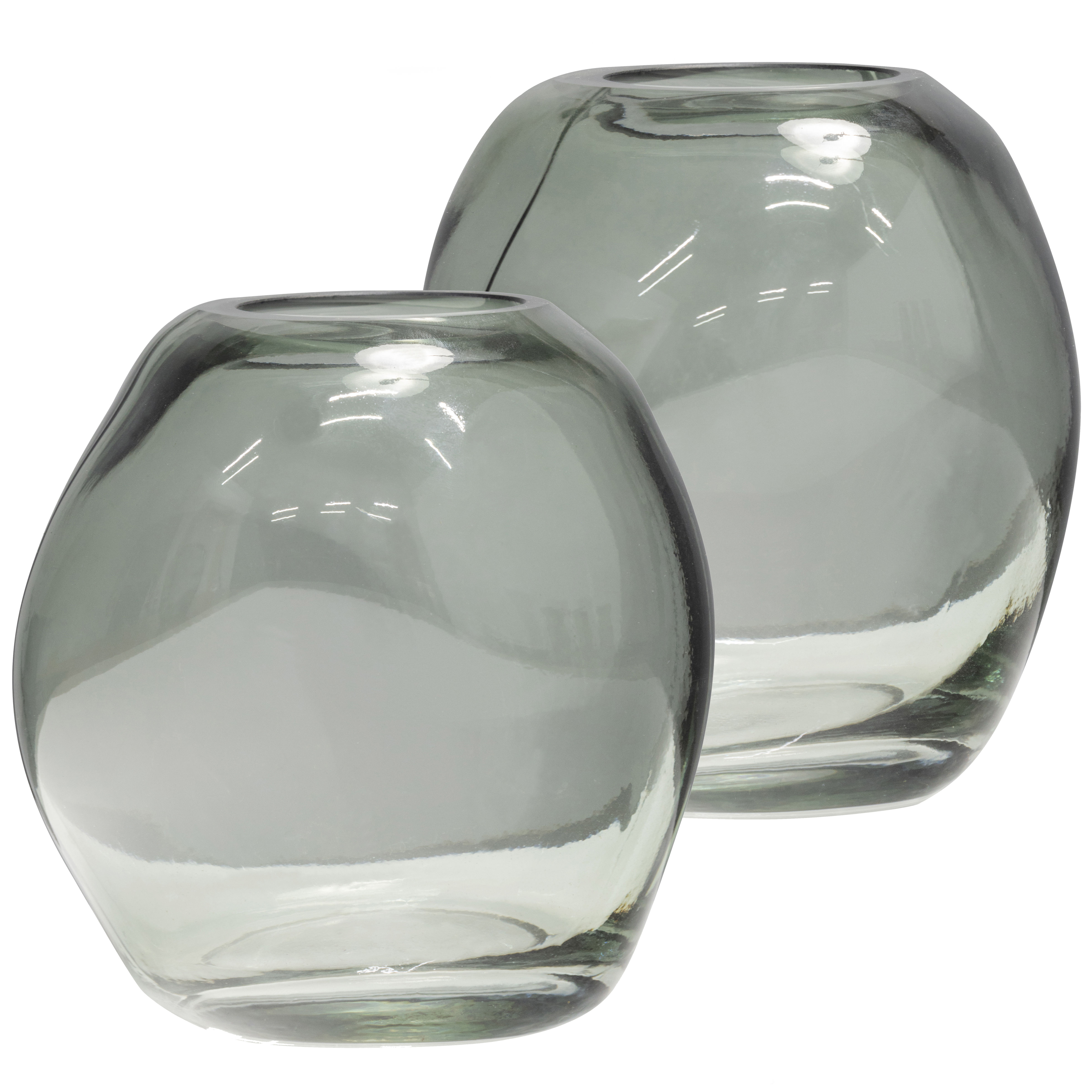 De Eekhoorn | ELIO VASE DENTED GLASS BLUE/GREEN 15x15CM