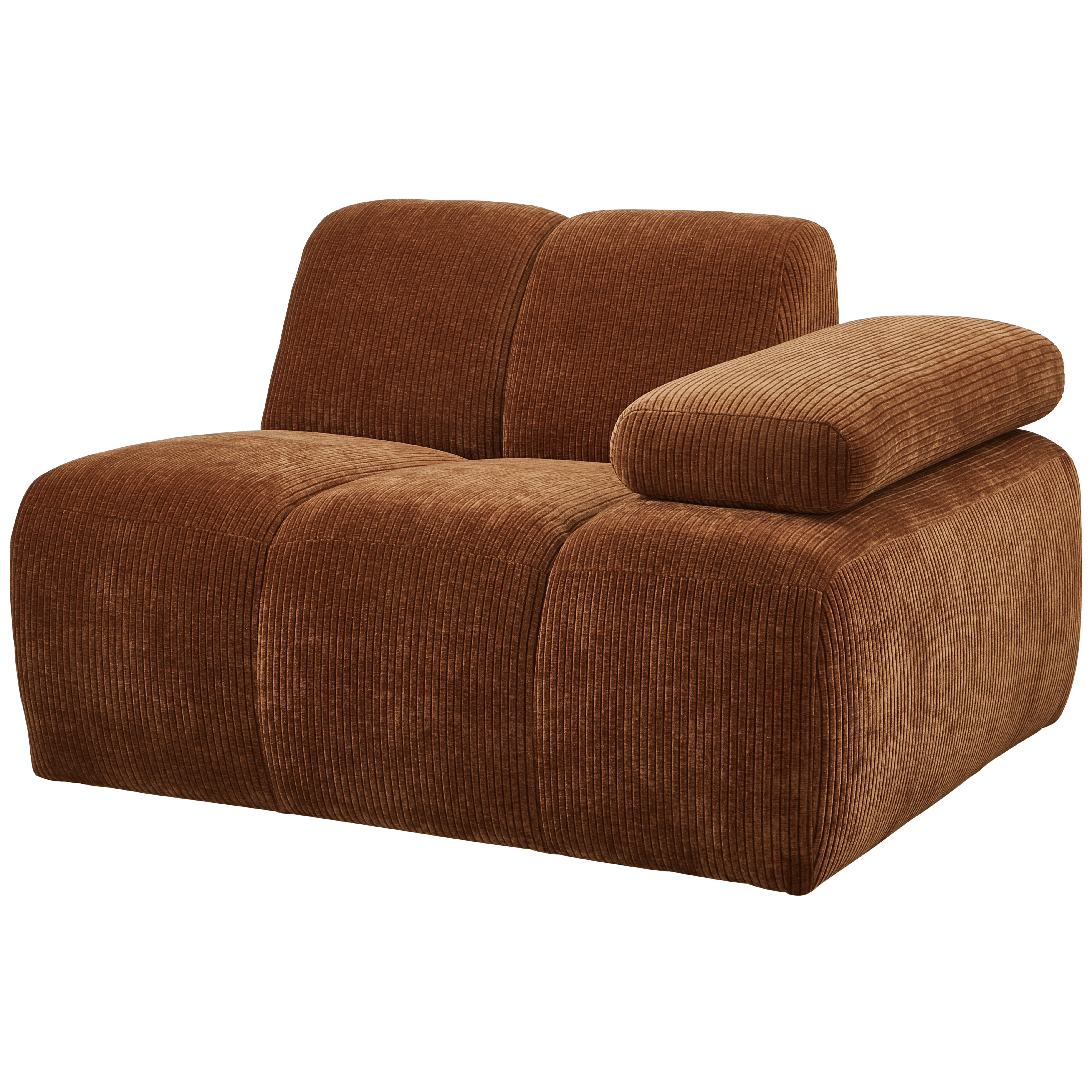 De Eekhoorn | MOJO 1-SEATER ELEMENT ARM RIGHT RIB FABRIC RUST BROWN