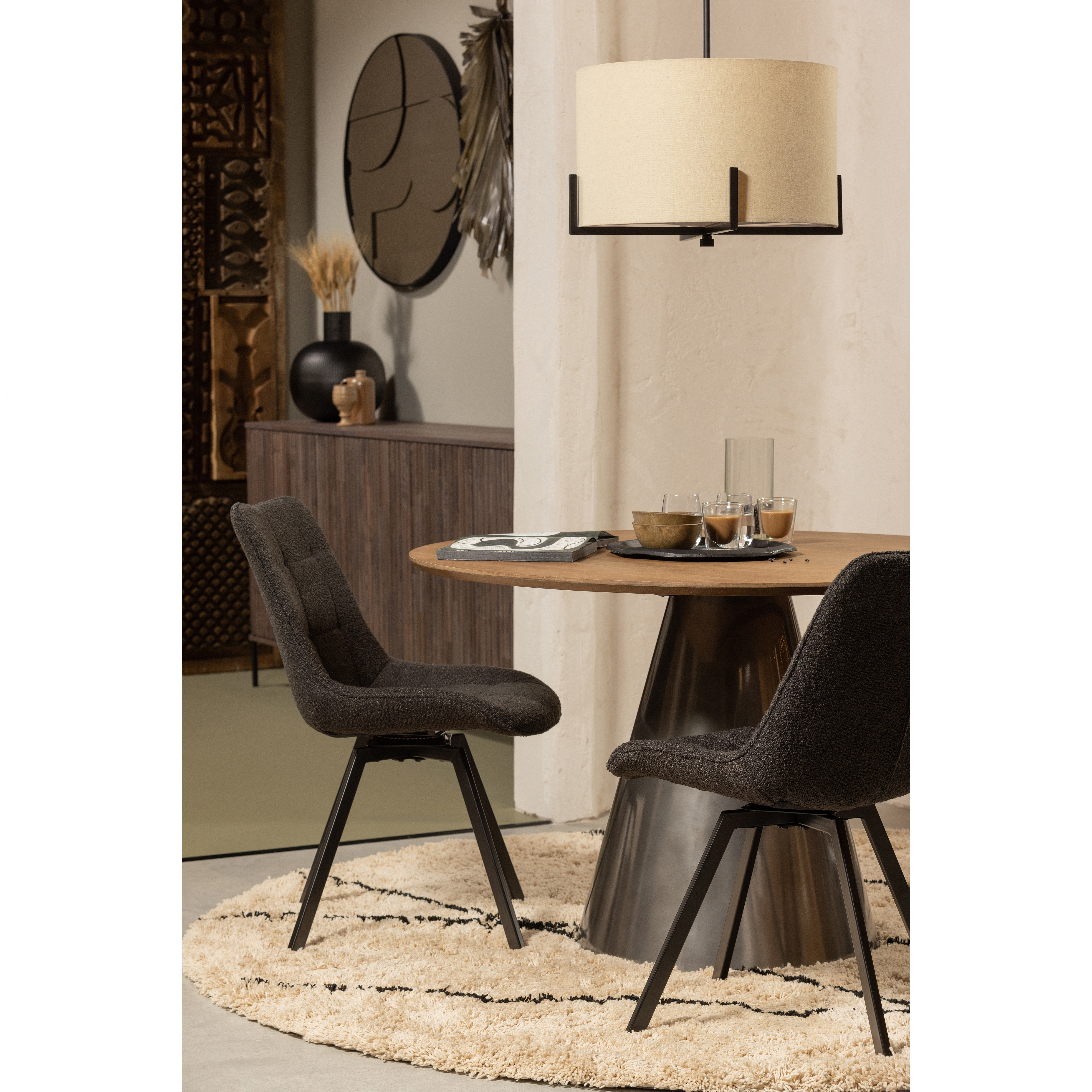 De Eekhoorn | MAGGIE DINING TABLE METAL/MANGO WOOD BLACK