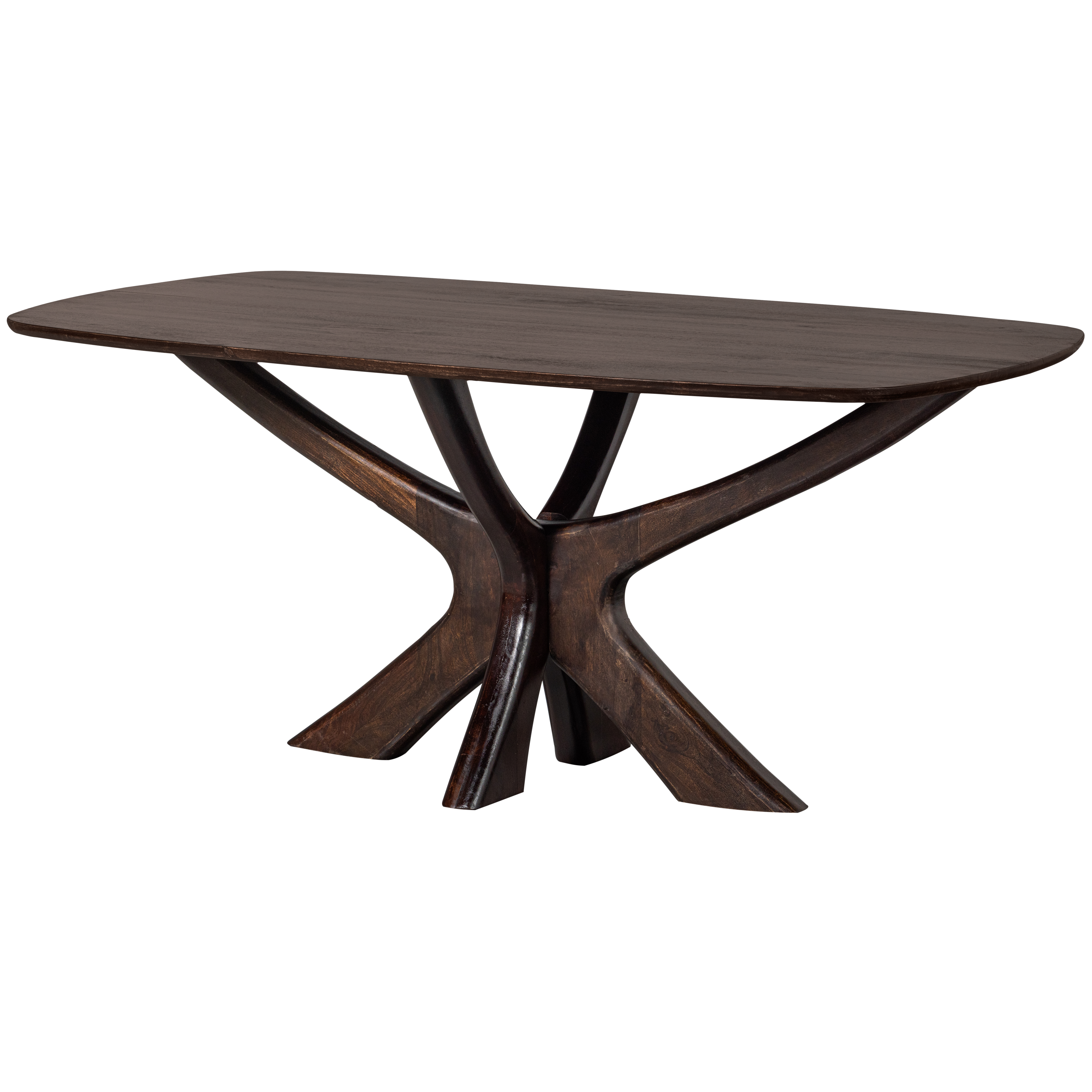 De Eekhoorn | BRIDGE DINING TABLE CROSS LEG MANGO WOOD WALNUT 100x180CM