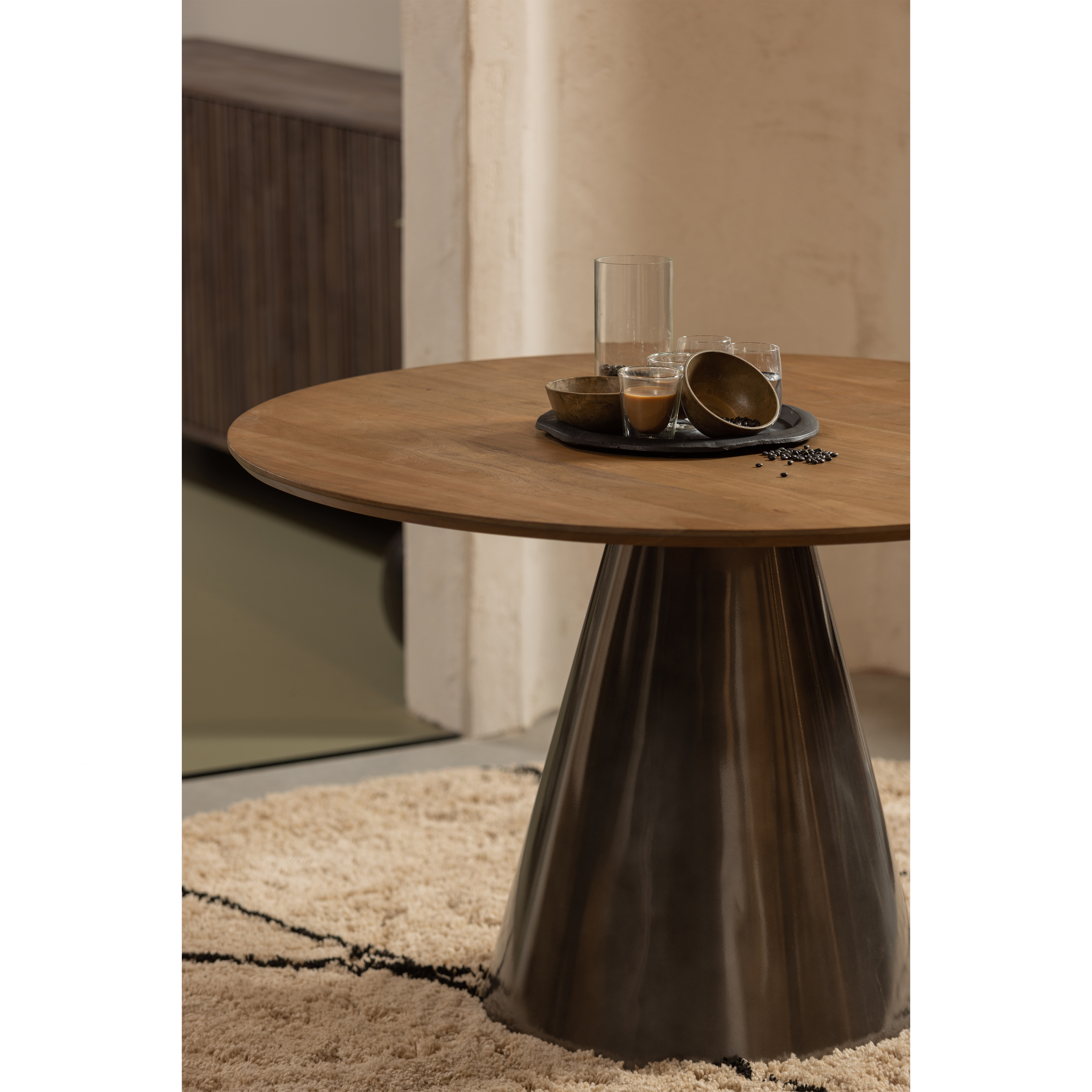 De Eekhoorn | MAGGIE DINING TABLE METAL/MANGO WOOD BLACK