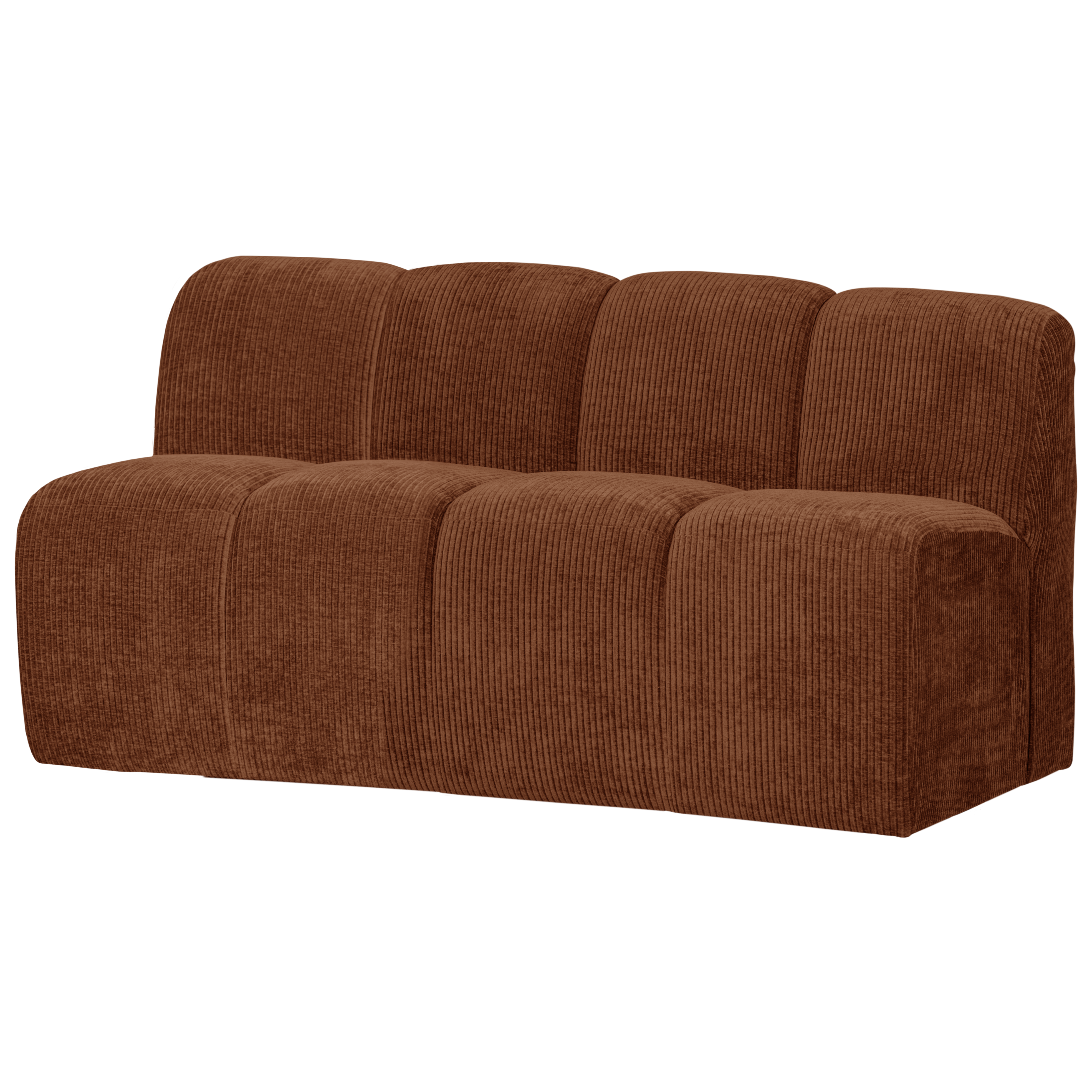 De Eekhoorn | MOJO DINING BENCH 164CM WITH BACKREST RIBFABRIC RUST BROWN