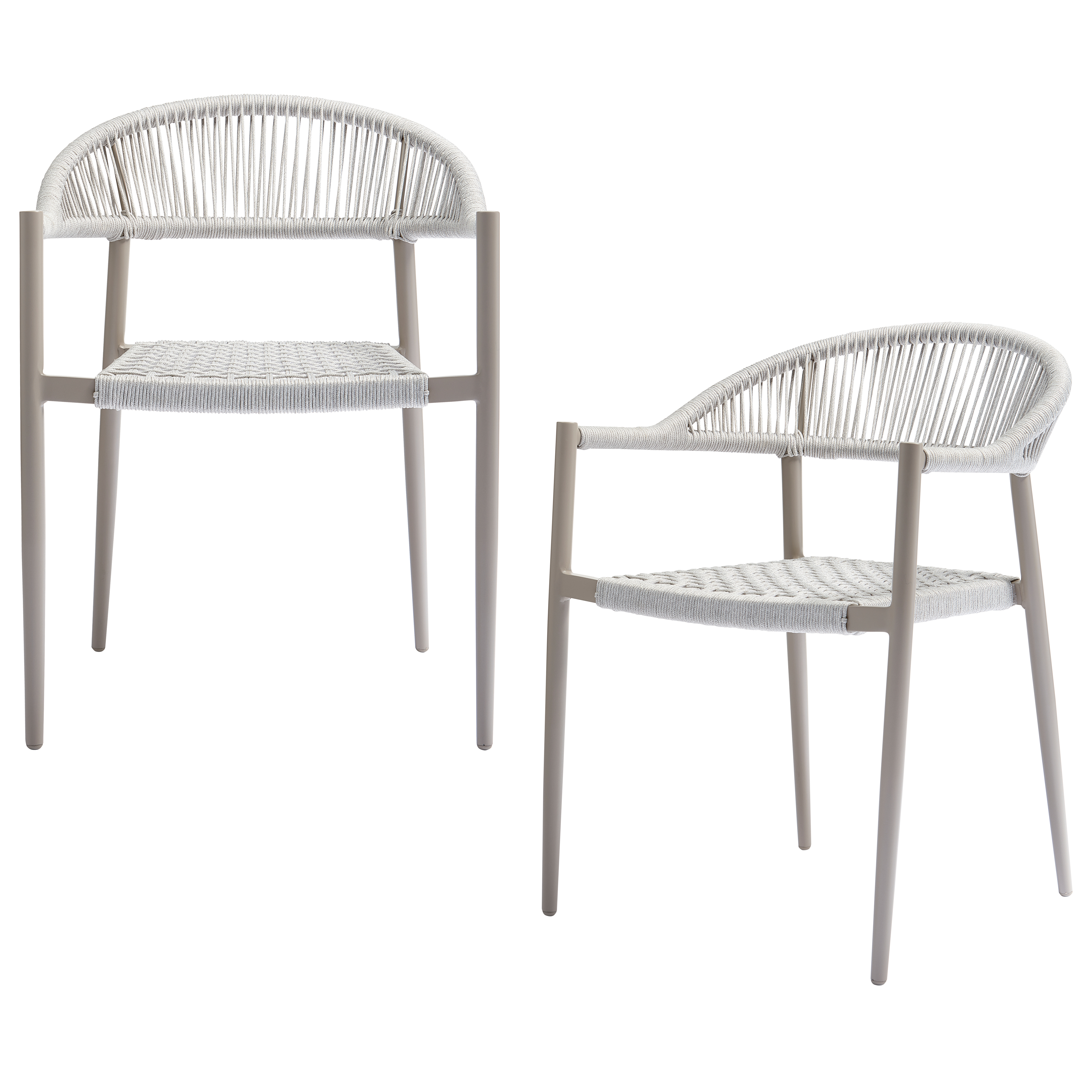 De Eekhoorn | SET V 2 - YELLOW GARDEN CHAIR ROPE/ALUMINIUM LIGHT GREY