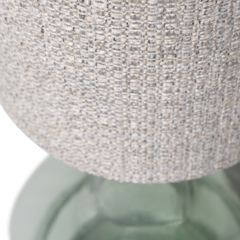 De Eekhoorn | STRAW TABLE LAMP BASE + CHUNKY LAMPSHADE GREY MELANGE