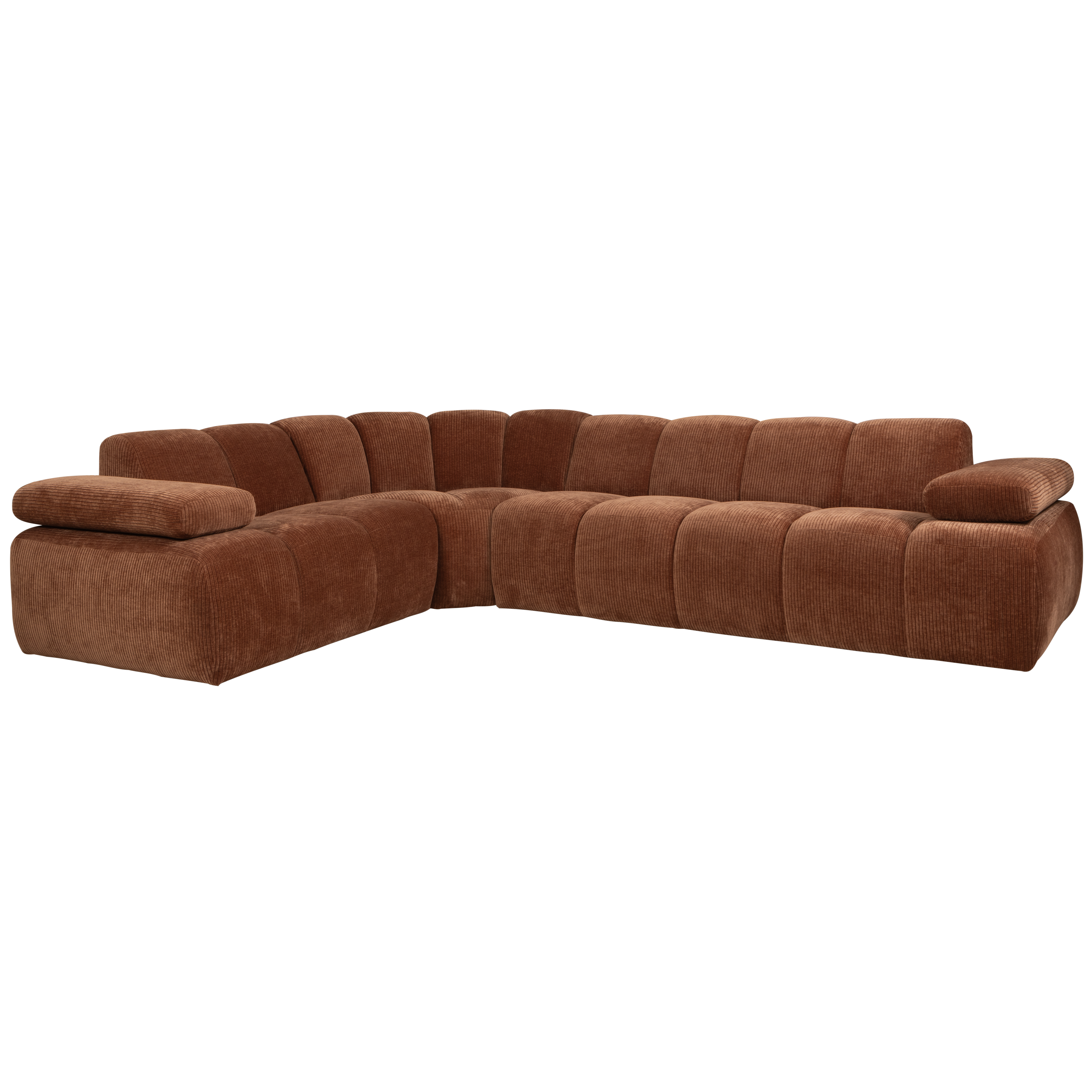 De Eekhoorn | MOJO CORNER SOFA LEFT WOVEN RIB FABRIC RUST BROWN