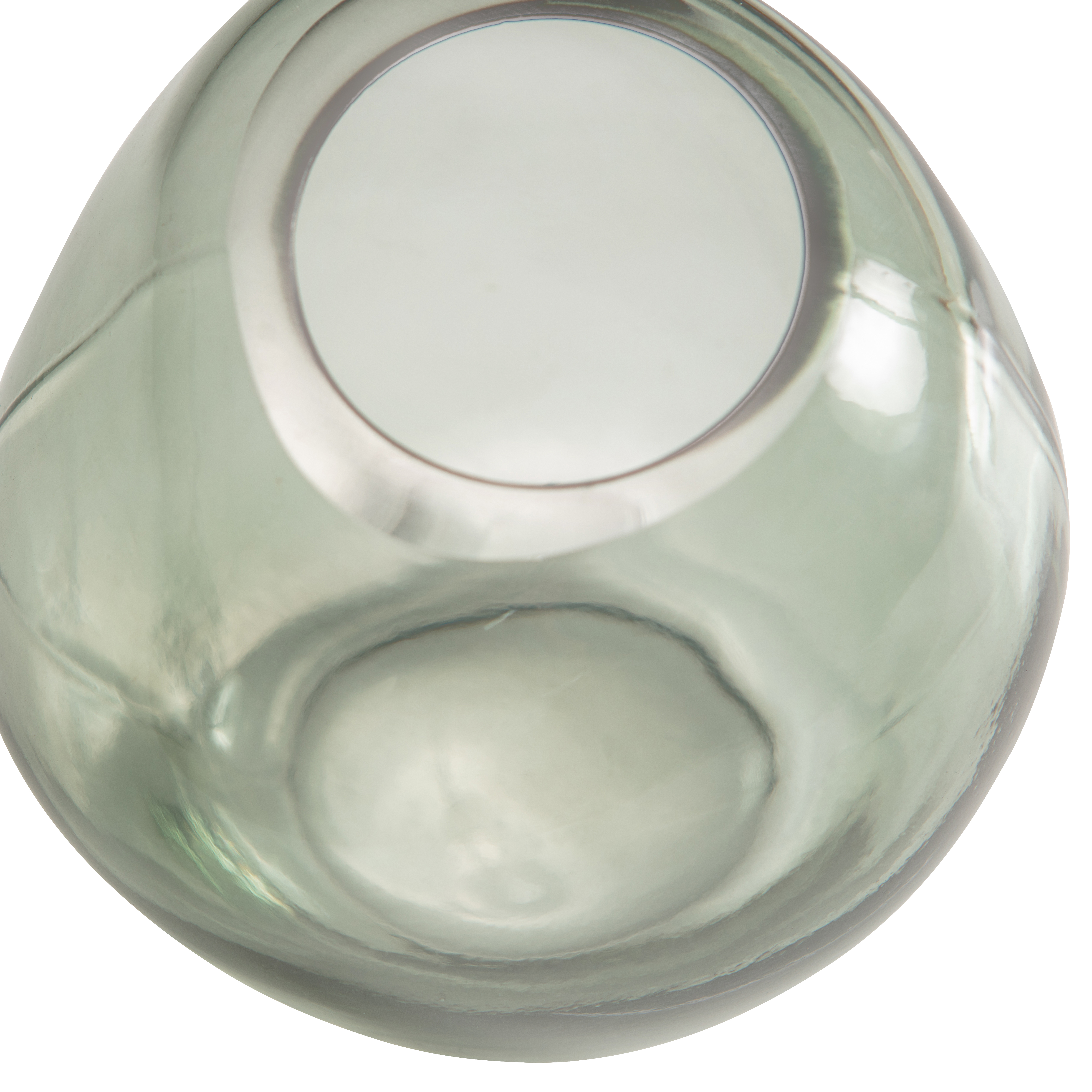 De Eekhoorn | ELIO VASE DENTED GLASS BLUE/GREEN 15x15CM