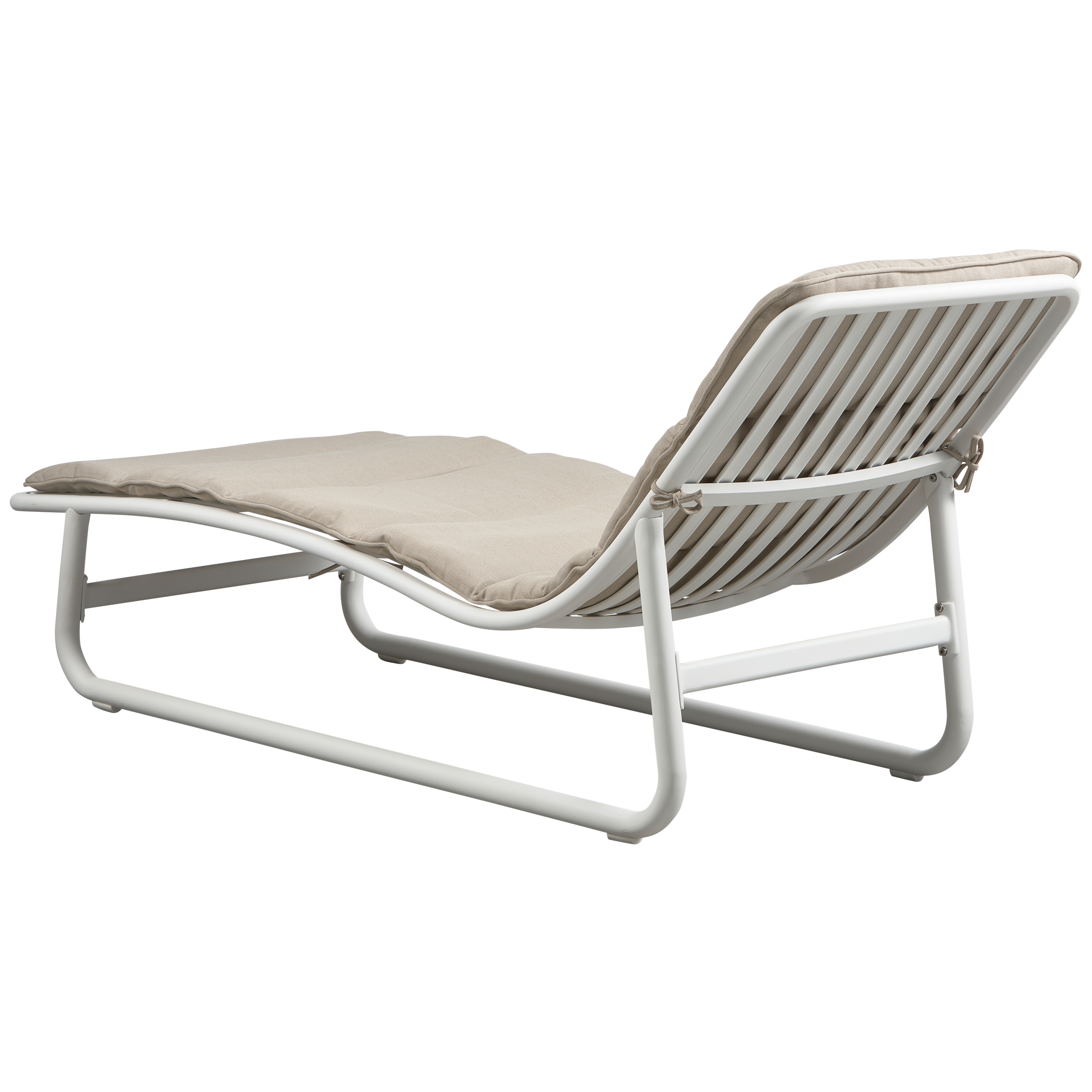 De Eekhoorn | BIRCH LIGBED TUIN MET KUSSEN ALUMINIUM NATUREL/WIT