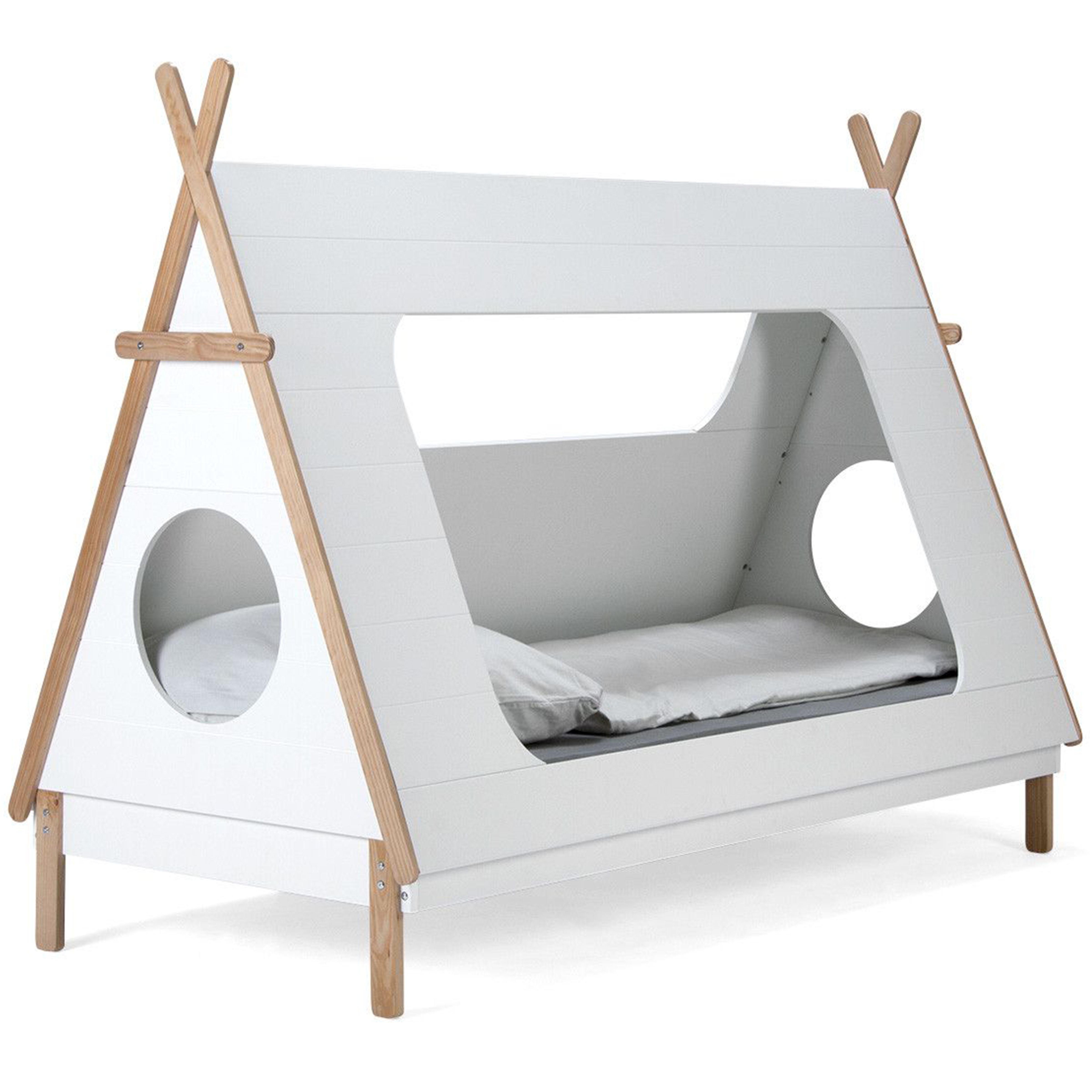 De Eekhoorn | TIPI BED WIT 90X200 INCL LATTENBODEM - WOOOD - TIPI