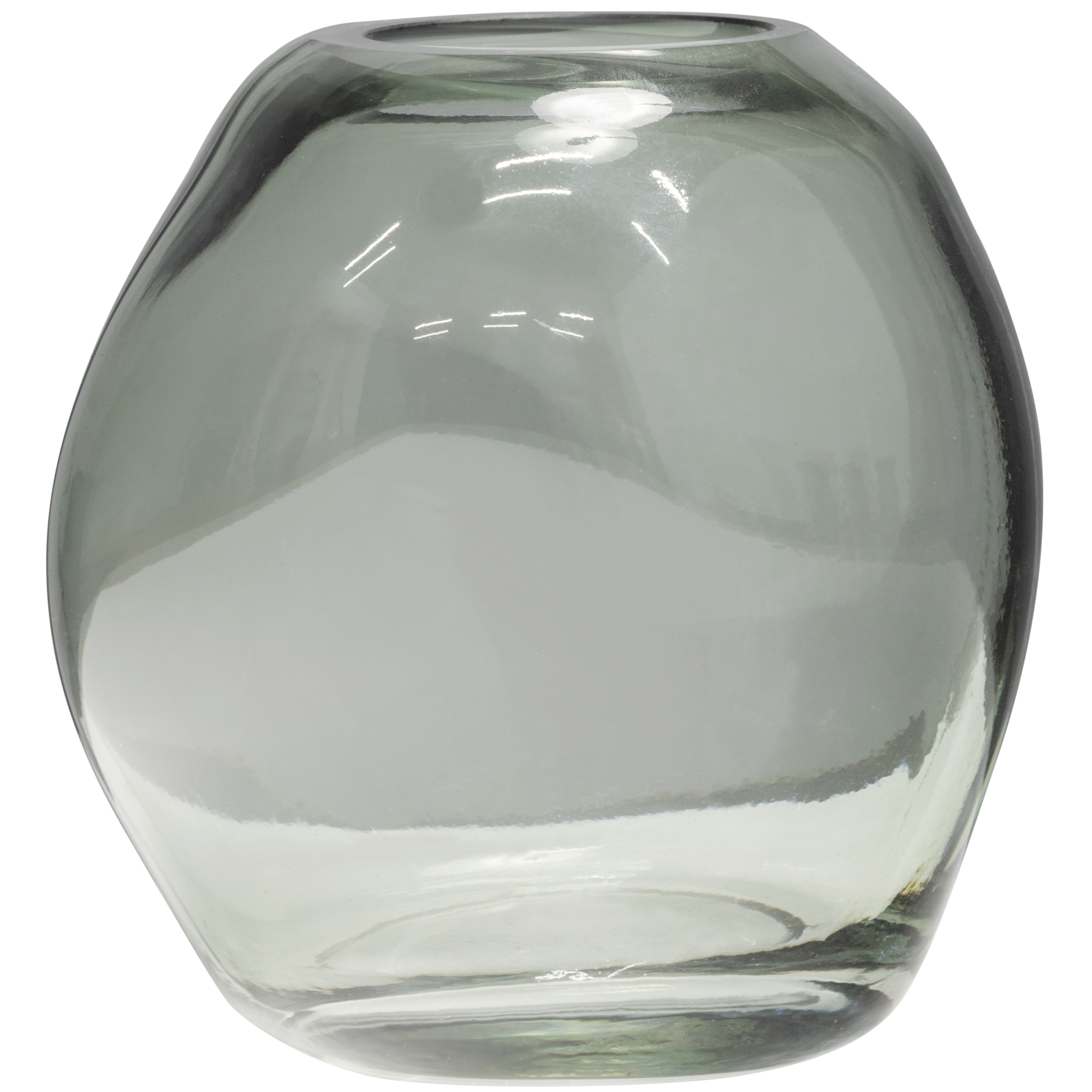 De Eekhoorn | ELIO VASE DENTED GLASS BLUE/GREEN 15x15CM