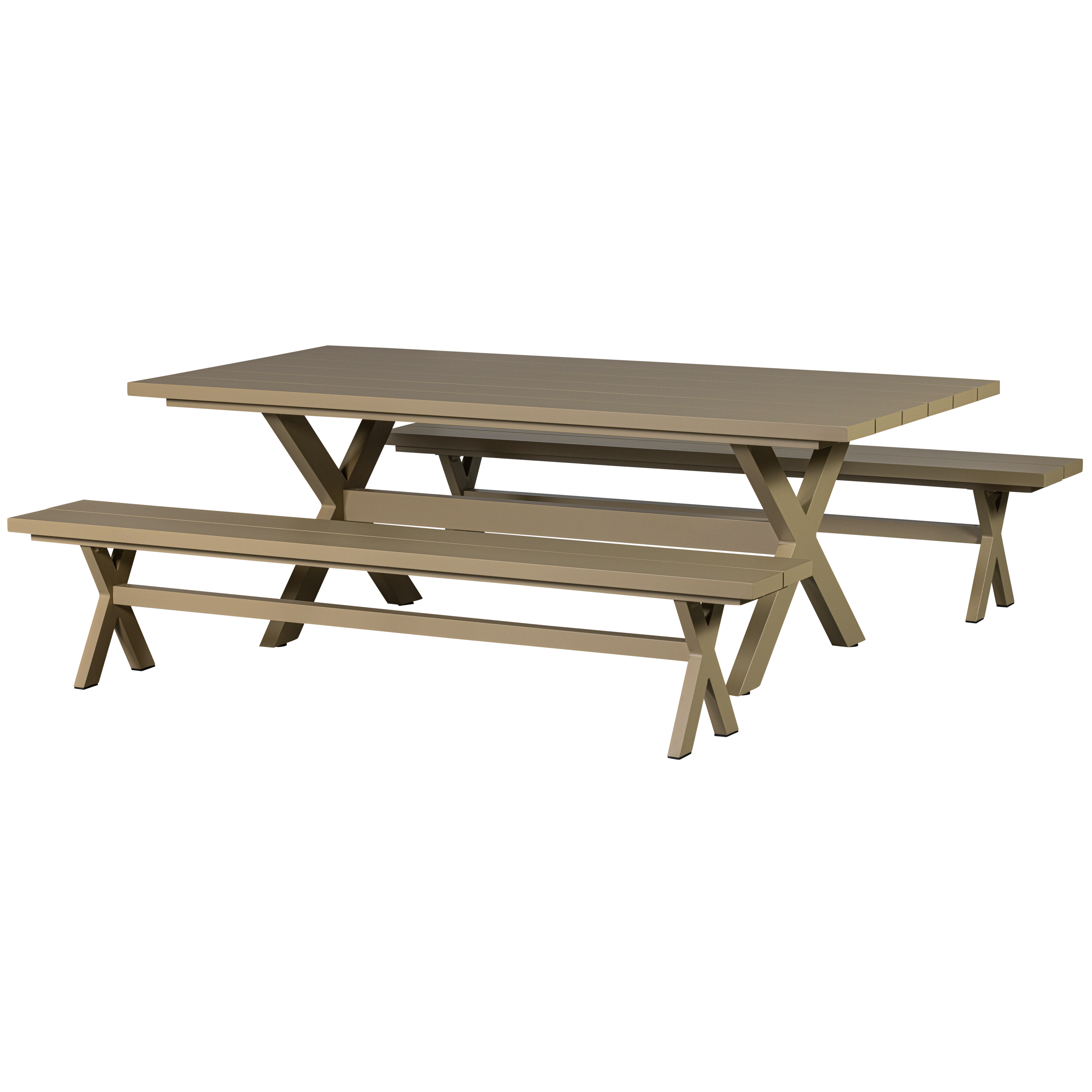 De Eekhoorn | DELTA PICNIC TABLE ALUMINIUM GREEN/SAND 220x100CM