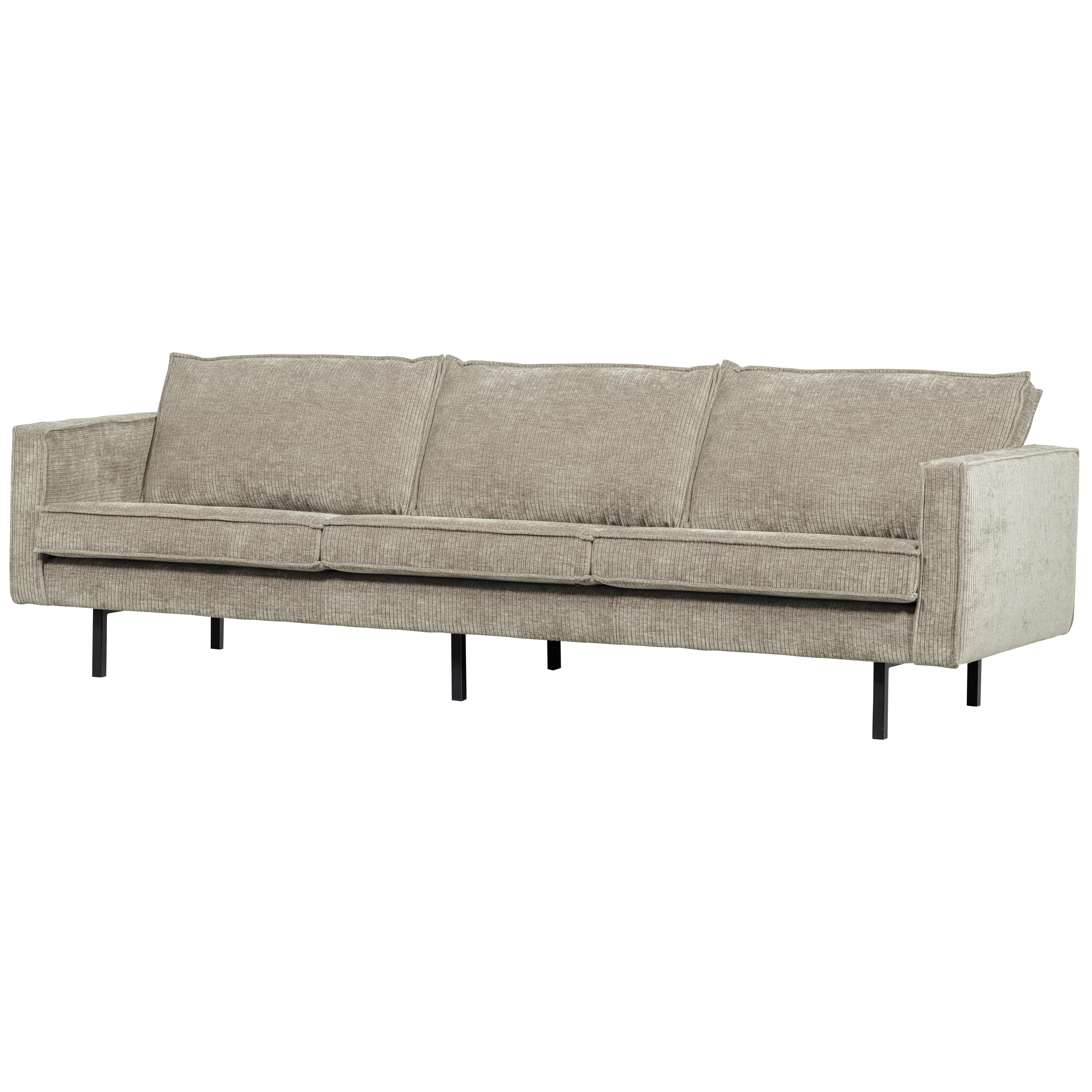 De Eekhoorn | RODEO 3-ZITS BANK RIBSTOF DONKERZAND - WOOOD - RODEO