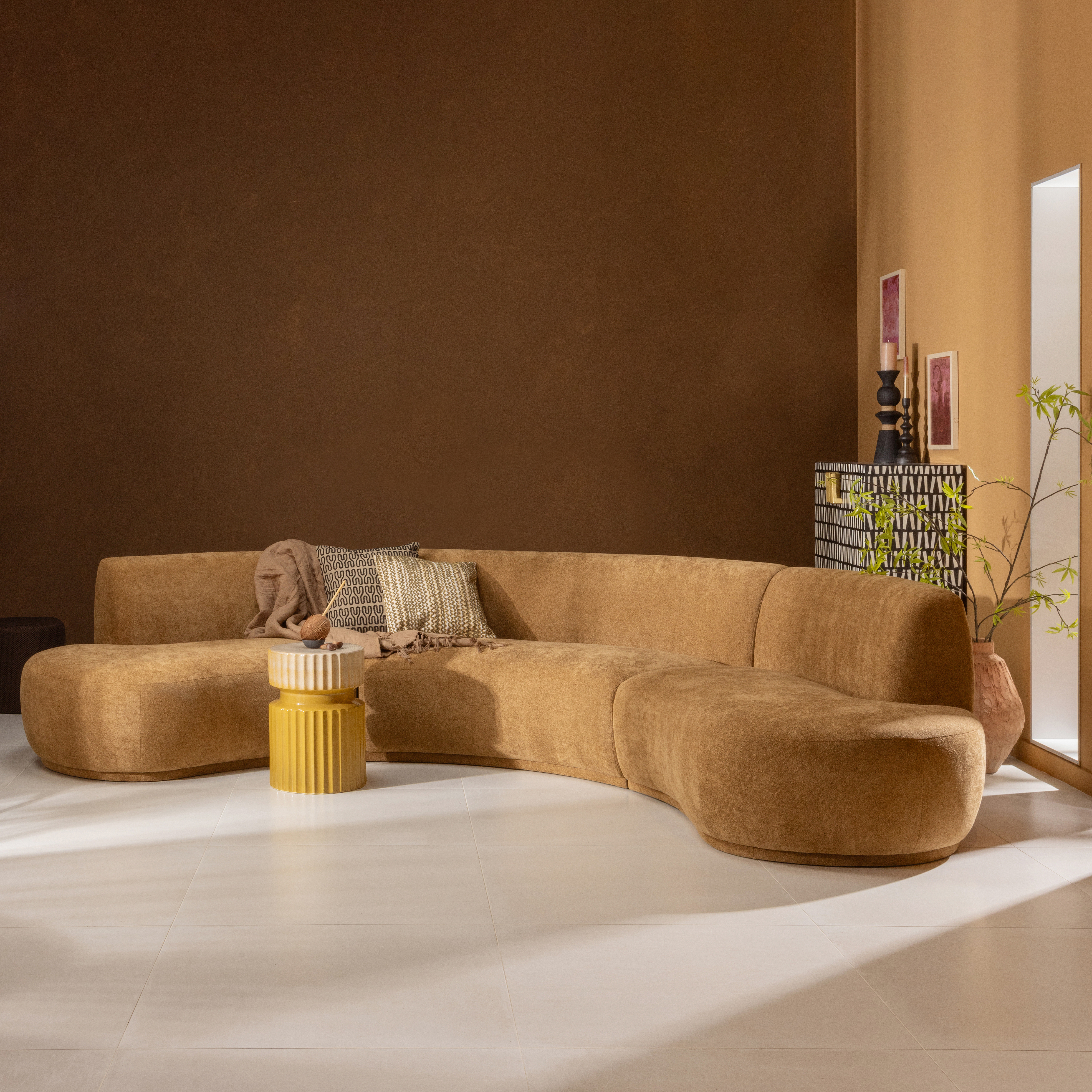 De Eekhoorn | BATAVIER HALF RONDE BANK MOSTERD - WOOOD - COLLECTION