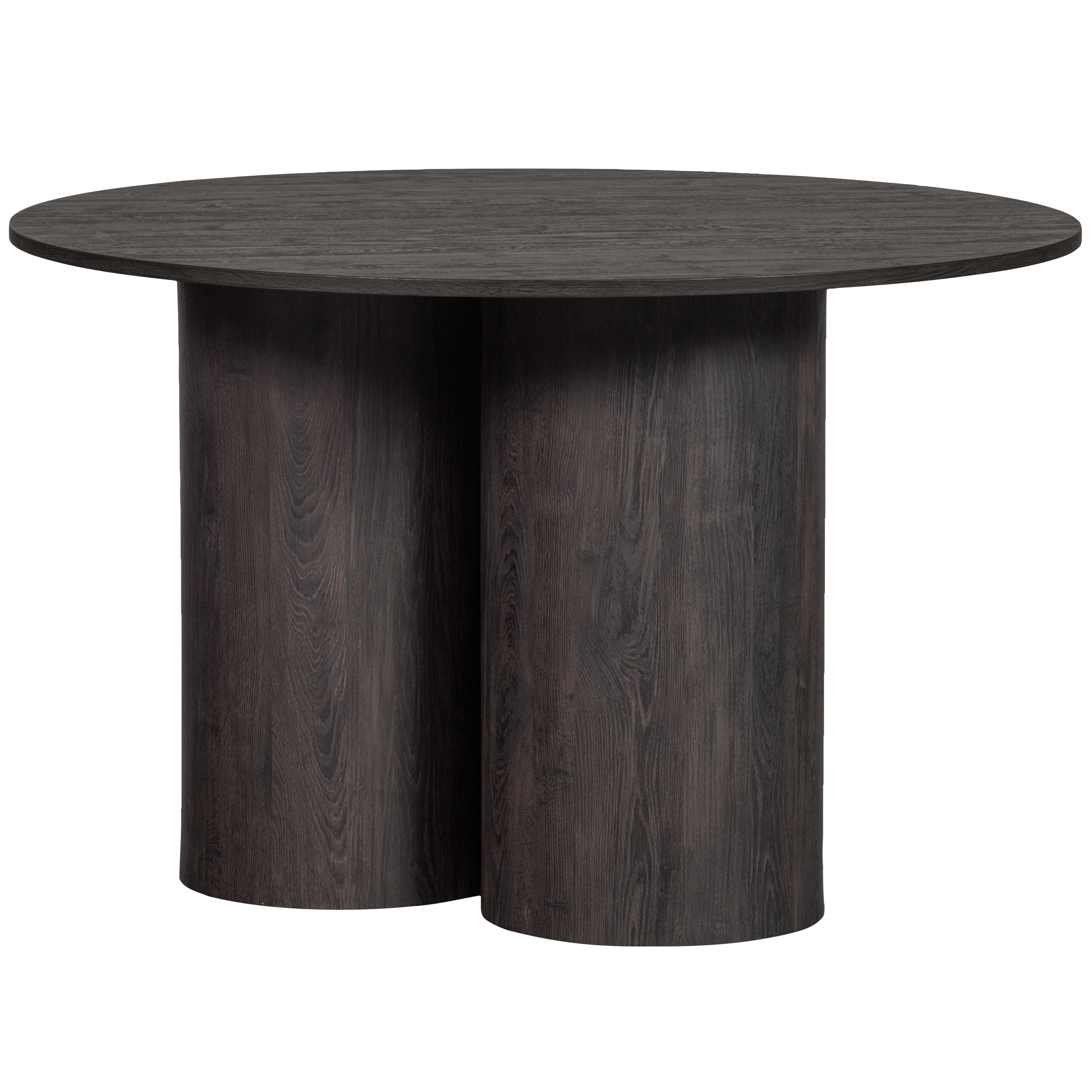 De Eekhoorn | OONA DINING TABLE ROUND WITH 3-LEG MDF DARK BROWN Ø120CM