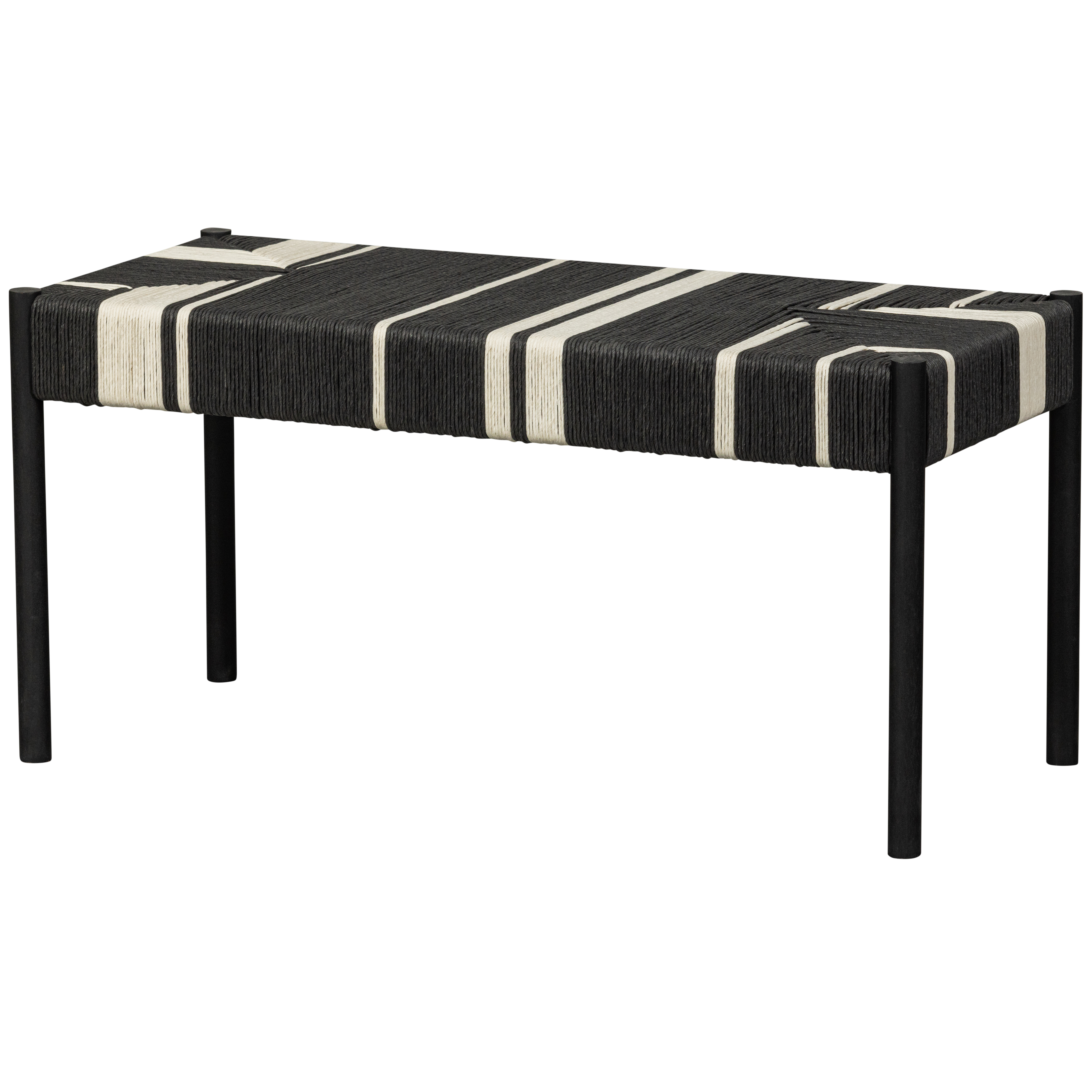 De Eekhoorn | JESSY BENCH MANGO WOOD/CORD BLACK/WHITE