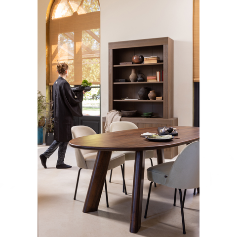 De Eekhoorn | ROUNDLY DINING TABLE/DESK MANGO WOOD WALNUT 200X100