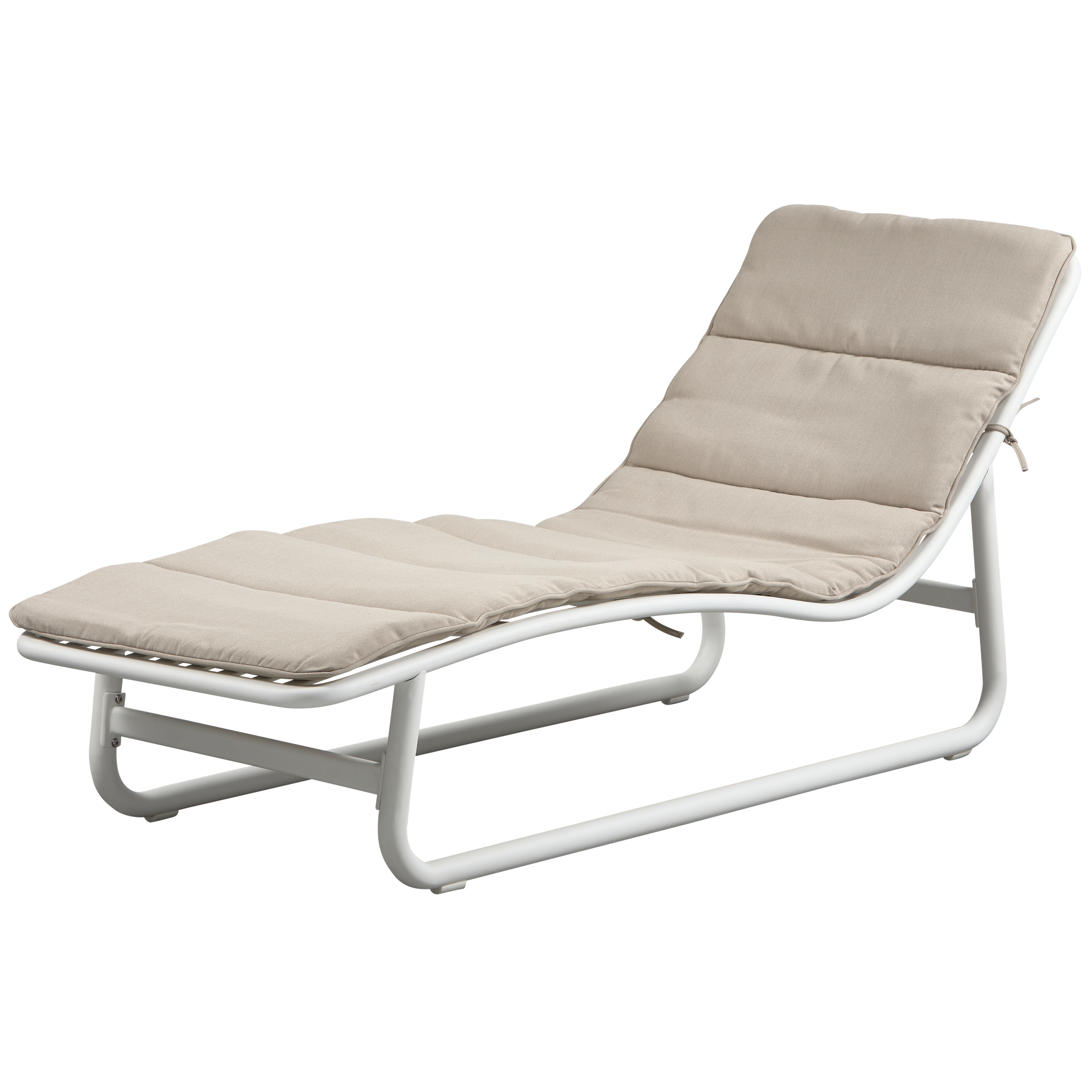 De Eekhoorn | BIRCH LIGBED TUIN MET KUSSEN ALUMINIUM NATUREL/WIT