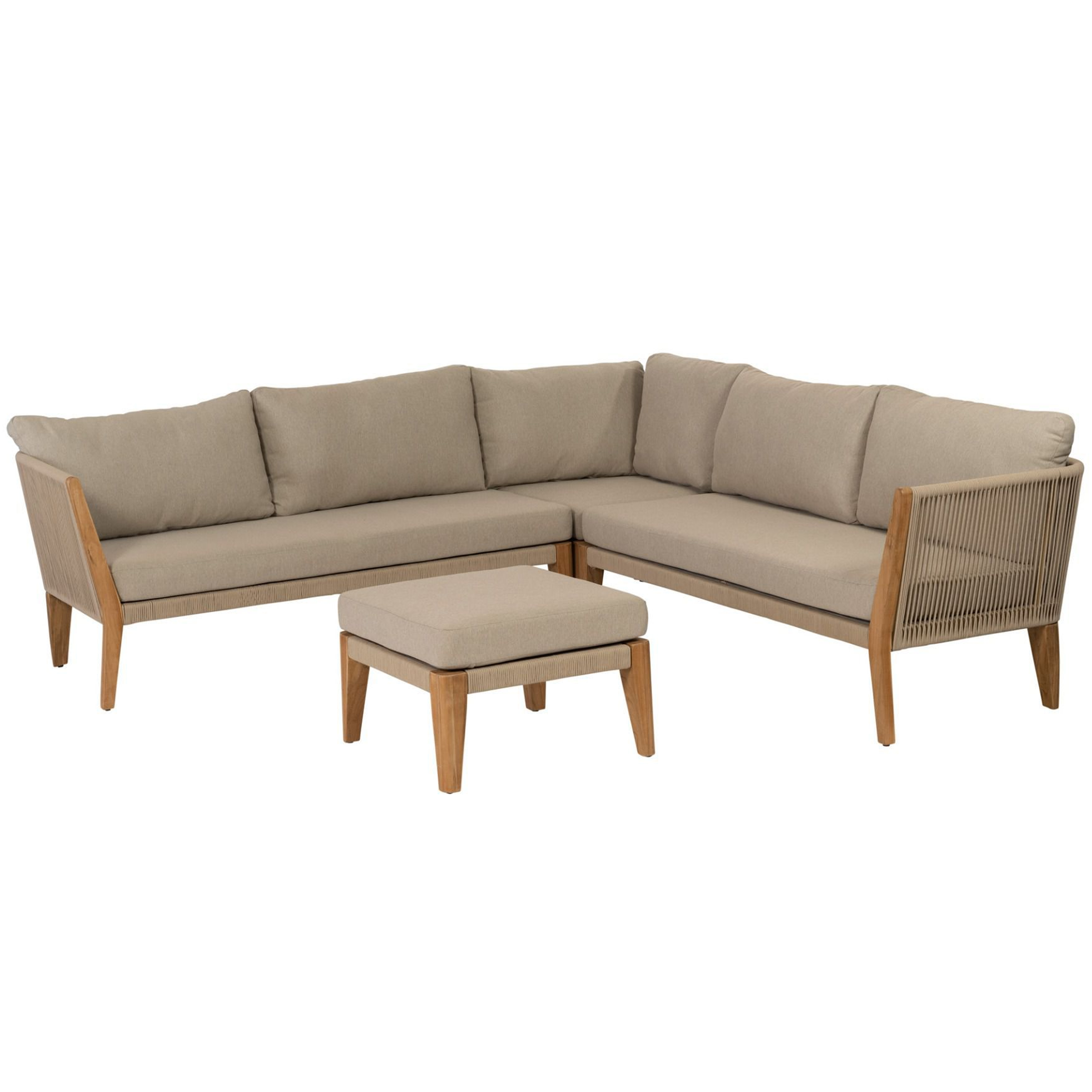 De Eekhoorn | SAN ROMEO LOUNGESET TUIN TEAK ZAND INCL KUSSENS
