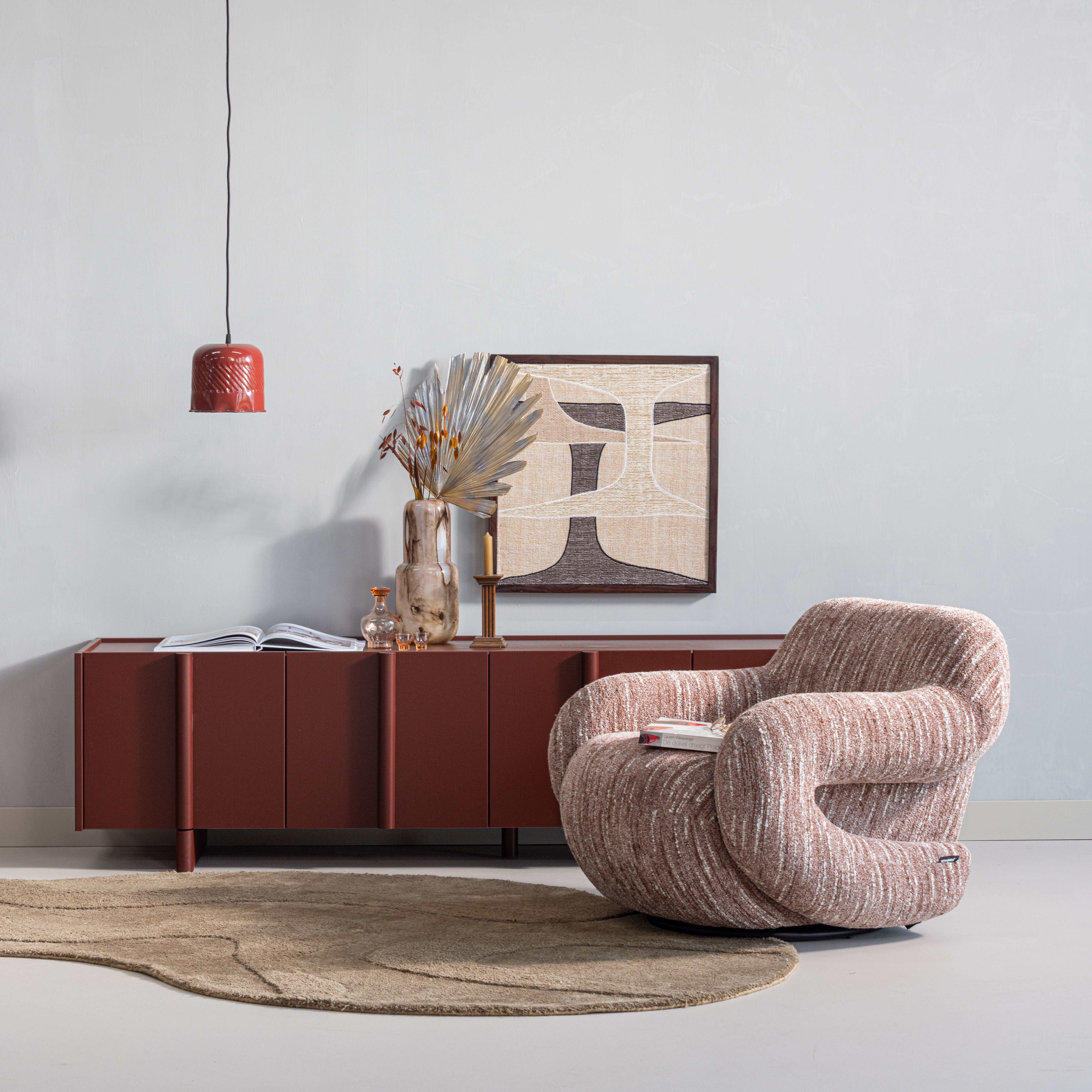 De Eekhoorn | BASU TV UNIT 200 CM PINE BURGUNDY RED [fsc]