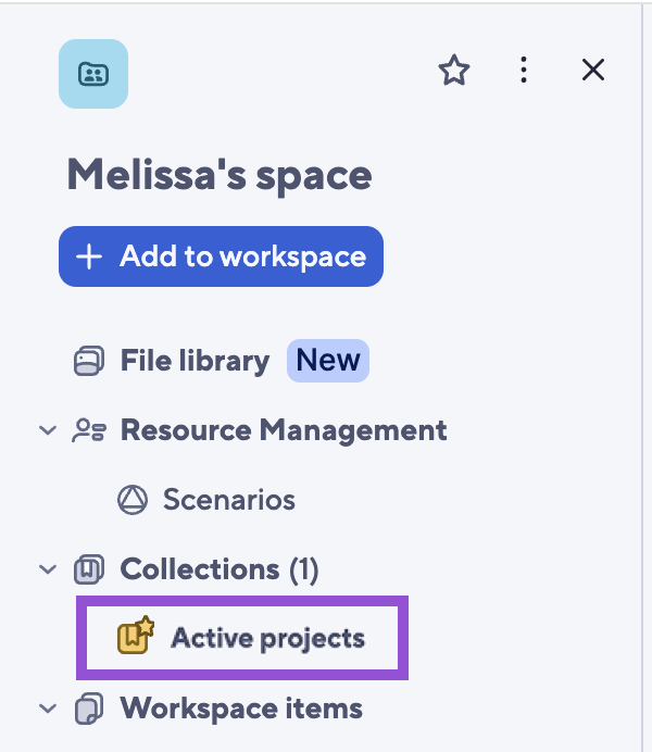 Favorite a collection in workspaces for direct access | Smartsheet ...