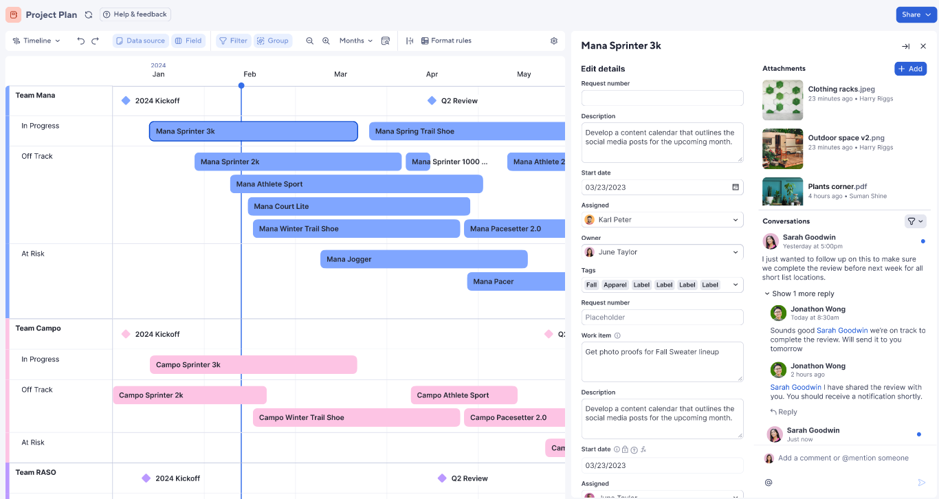 Use timeline view in reports | Smartsheet Learning Center
