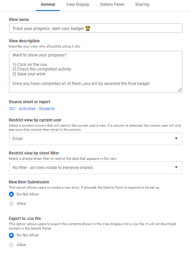 Create your view | Smartsheet Learning Center