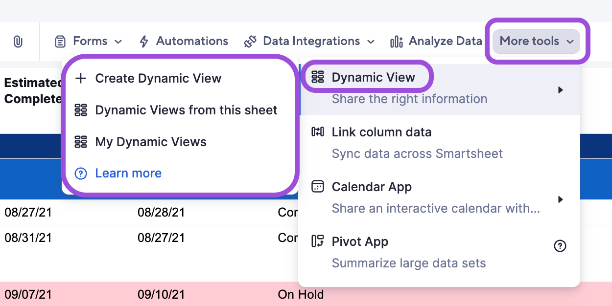 Dynamic View: Create and manage views of your data | Smartsheet ...
