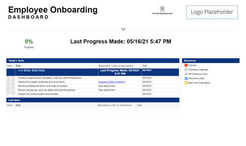 New Employee Onboarding Template Set | Smartsheet