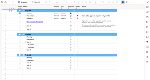 Task and Progress Monitor Template | Smartsheet