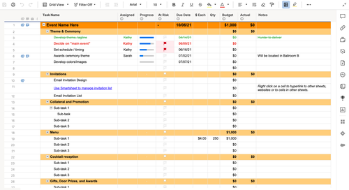 Event Plan & Budget Template | Smartsheet