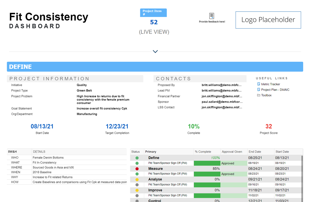 Lean Six Sigma Template Set | Smartsheet