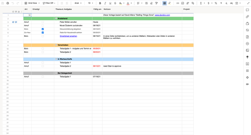 Tracker zum Erledigen von Aufgaben (GTD) | Smartsheet