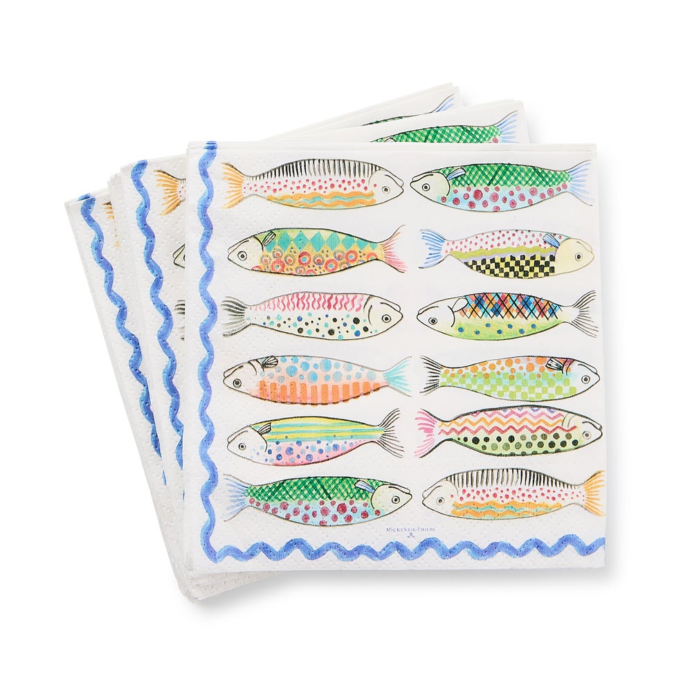 MacKenzie-Childs | Go Fish Cocktail Paper Napkins