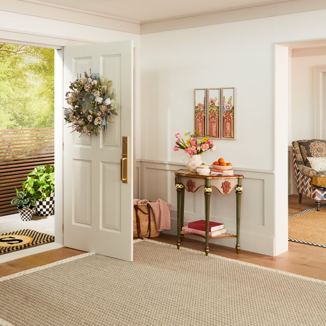 MacKenzie-Childs | Sterling Check Chunky Sisal Wool Grey 8' x 10' Rug