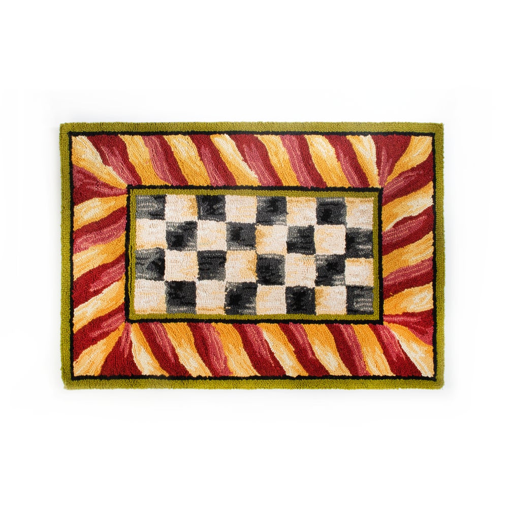 MacKenzie-Childs | Courtly Check Red & Gold 2' x 3' Rug