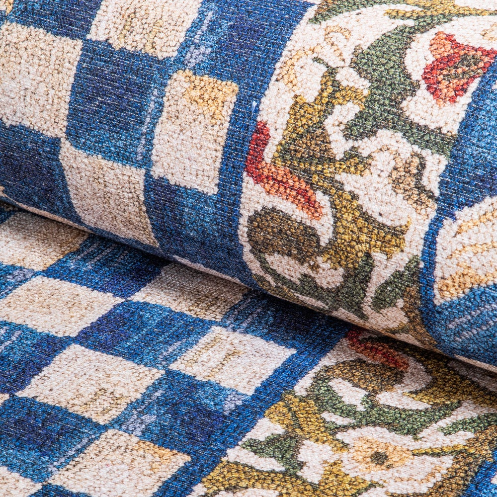 MacKenzie-Childs | Truly Royal Check 6' Octagon Washable Rug