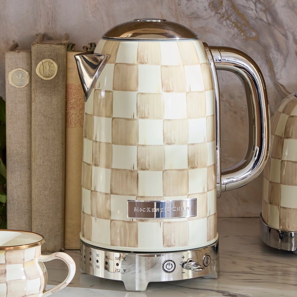 MacKenzie-Childs | Mocha Check Electric Kettle