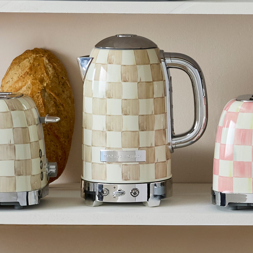 MacKenzie-Childs | Mocha Check Electric Kettle