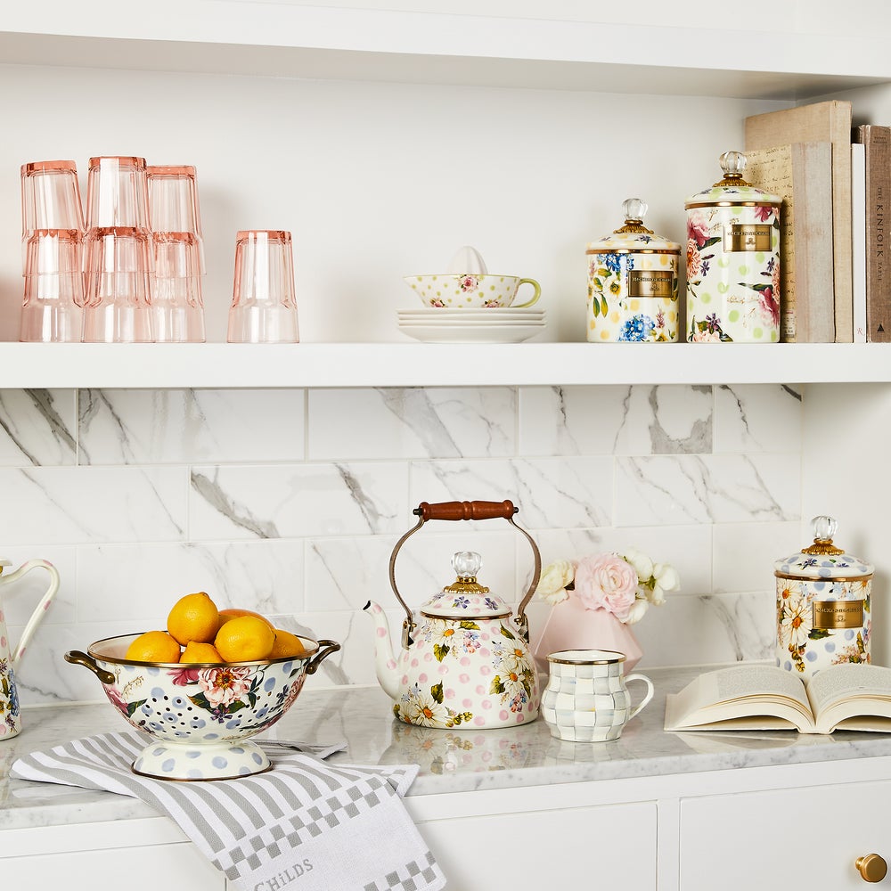 MacKenzie-Childs | Wildflowers Pink 2 Quart Tea Kettle