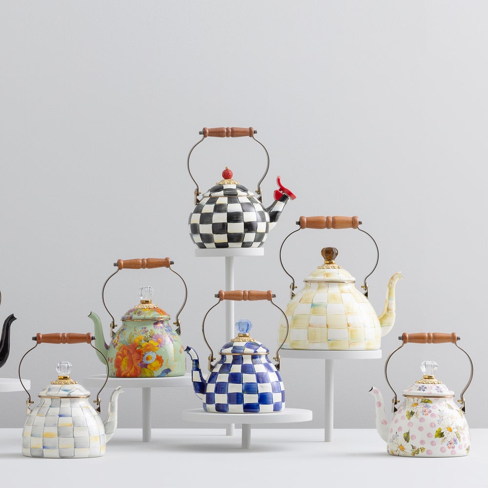 MacKenzie-Childs | Wildflowers Pink 2 Quart Tea Kettle