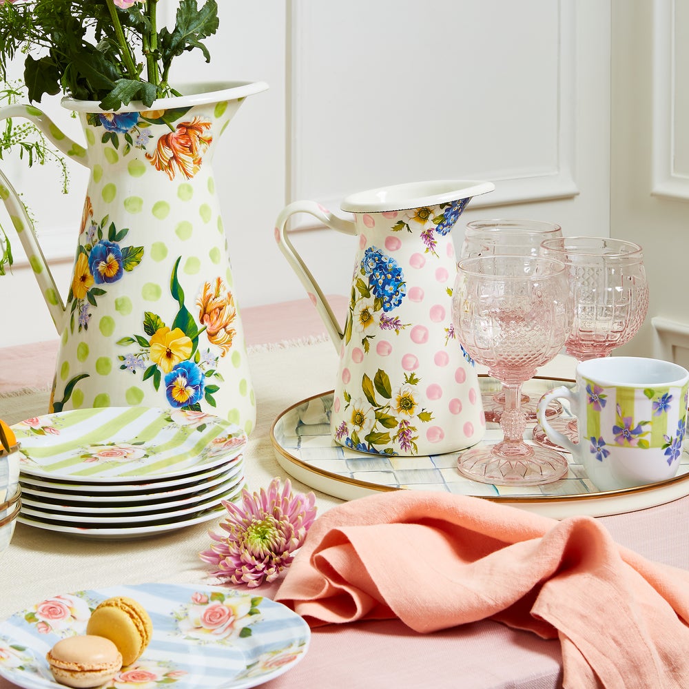 MacKenzie-Childs | Wildflowers Pink Medium Practical Pitcher