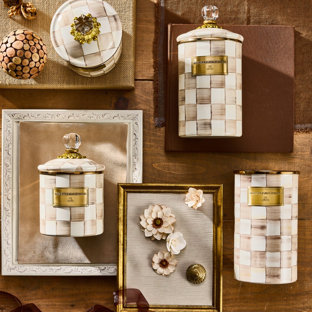 MacKenzie-Childs | Mocha Check Utensil Holder