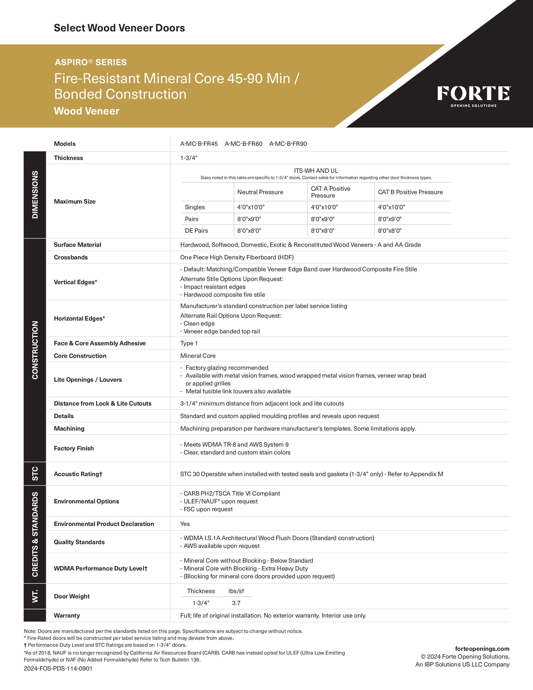 Technical Documents | Forte Opening Solutions