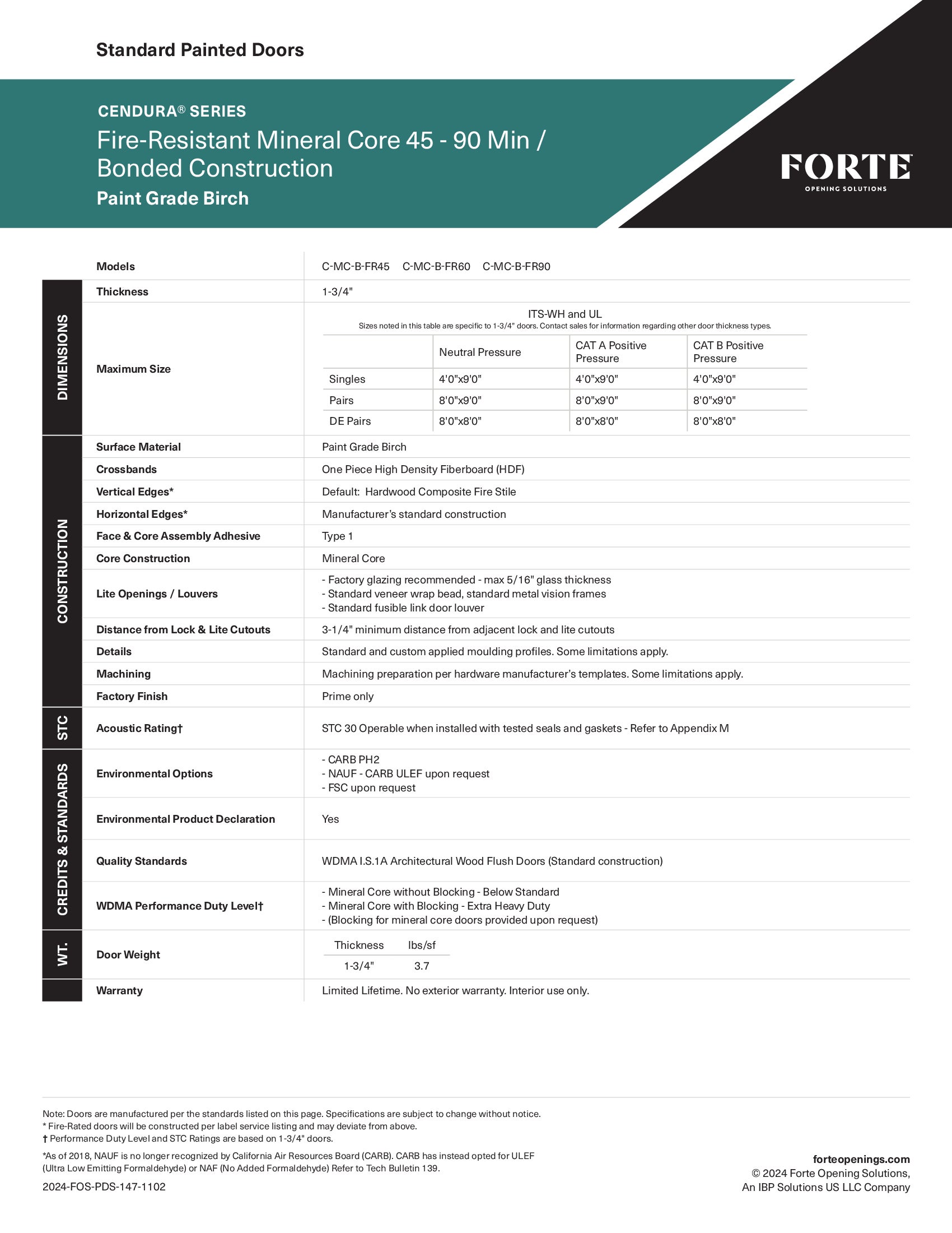 Technical Documents | Forte Opening Solutions